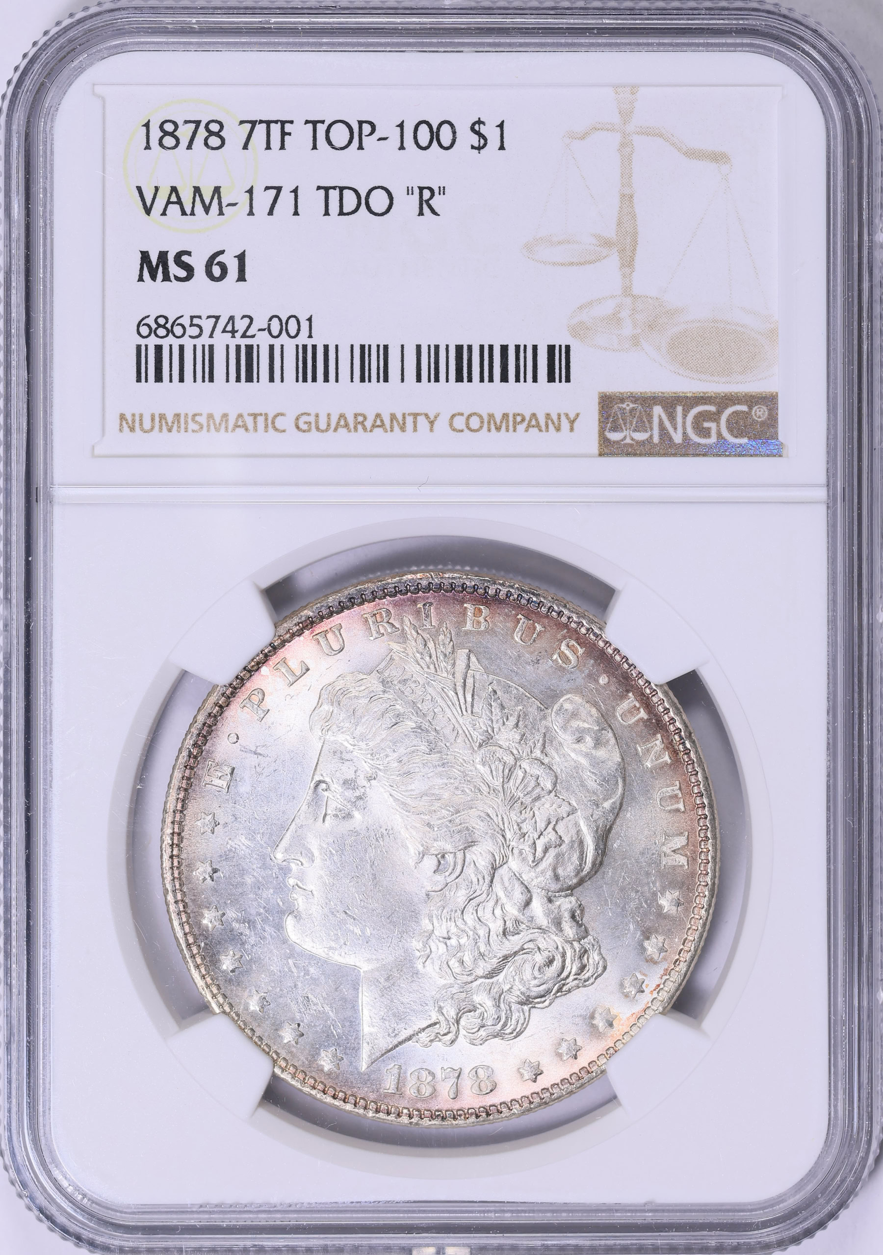 1878 7TF Morgan Silver Dollar TDO R VAM-171 Top 100 NGC MS-61 (Toned) (Item 1799742 ...