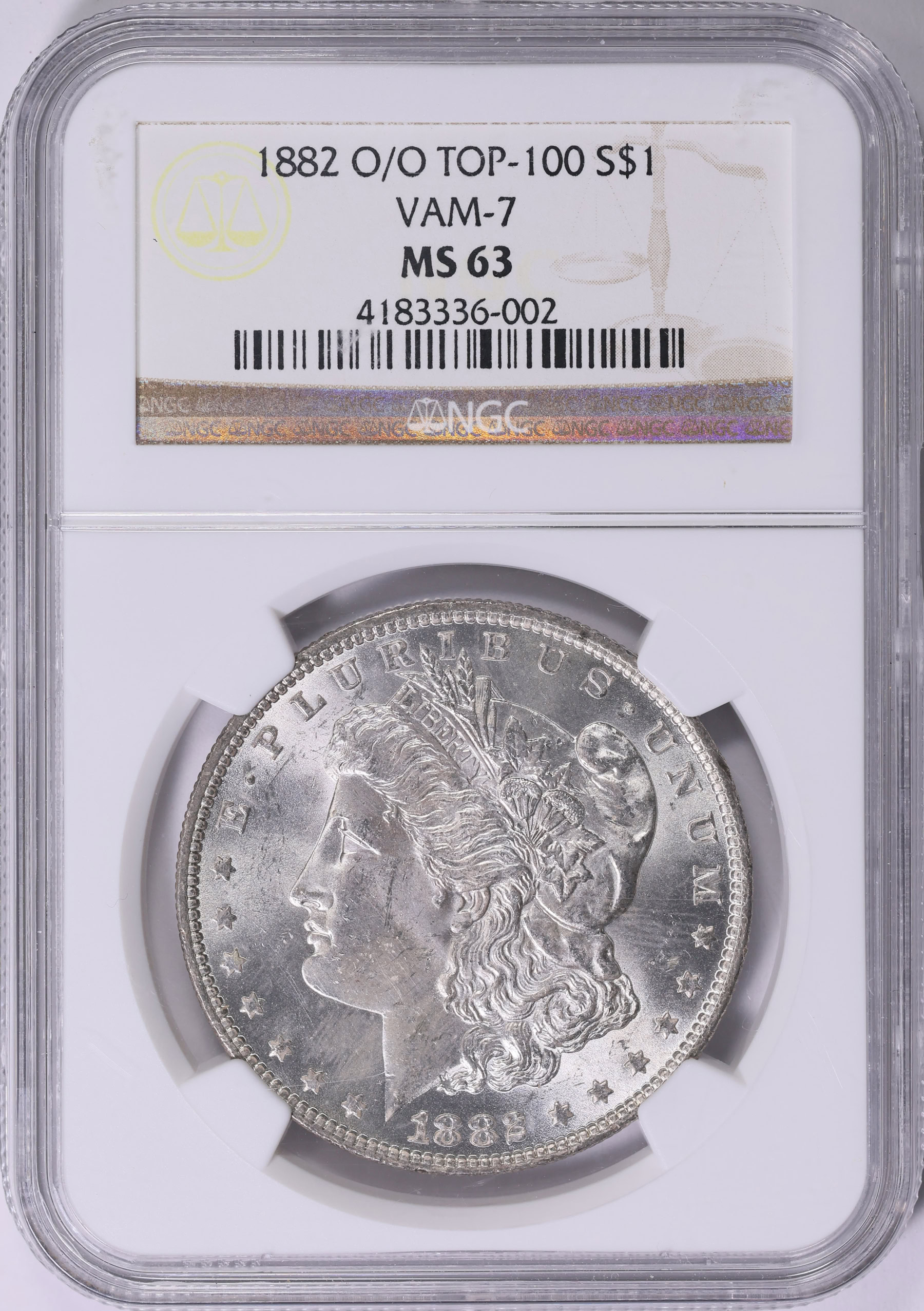 1882-O Morgan Silver Dollar O/O VAM-7 Top 100 NGC MS-63 (Item 1799747) | GreatCollections Coin ...