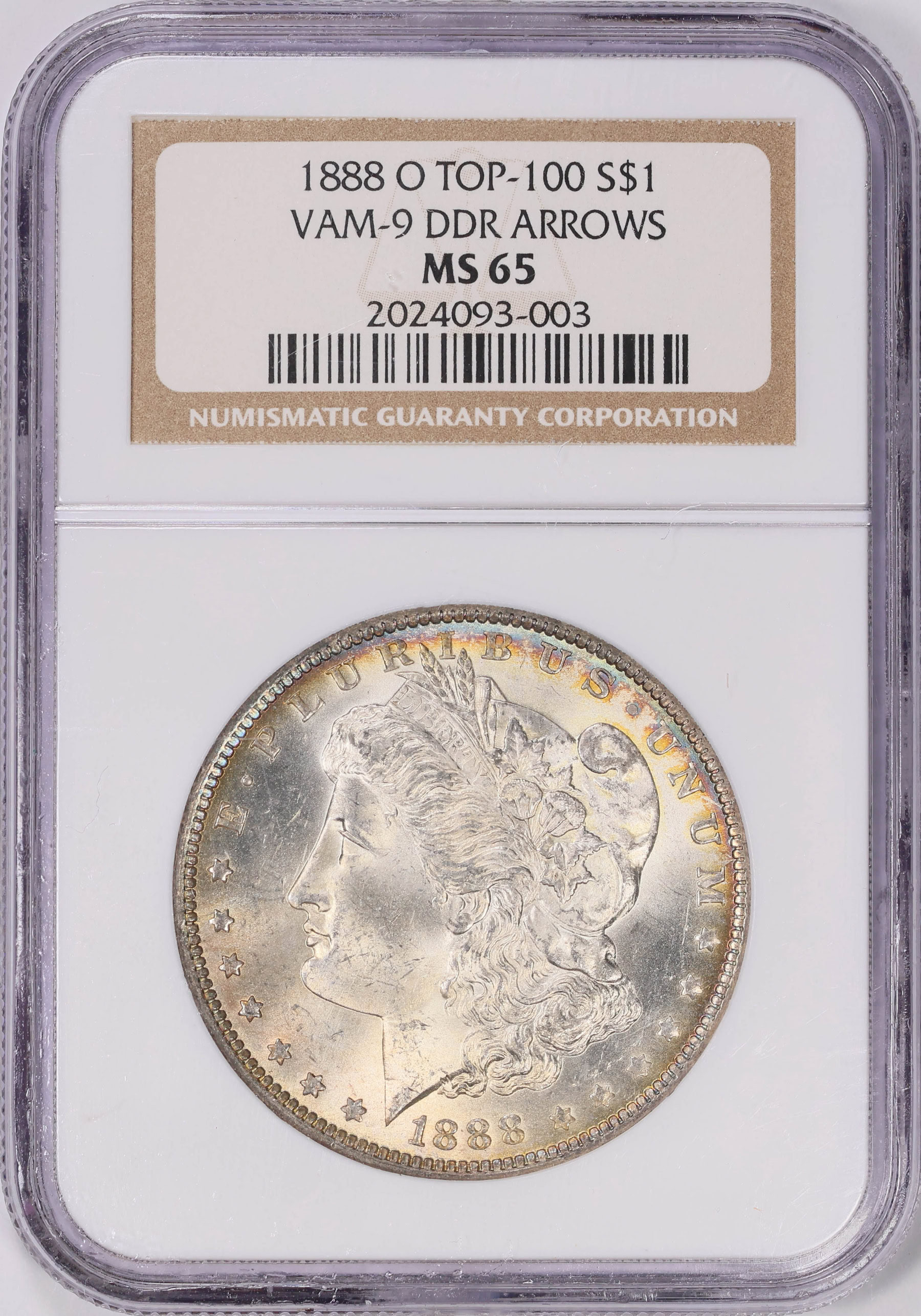 1888-O Morgan Silver Dollar DDR Arrows VAM-9 Top 100 NGC MS-65 (Toned) (Item 1799750 ...