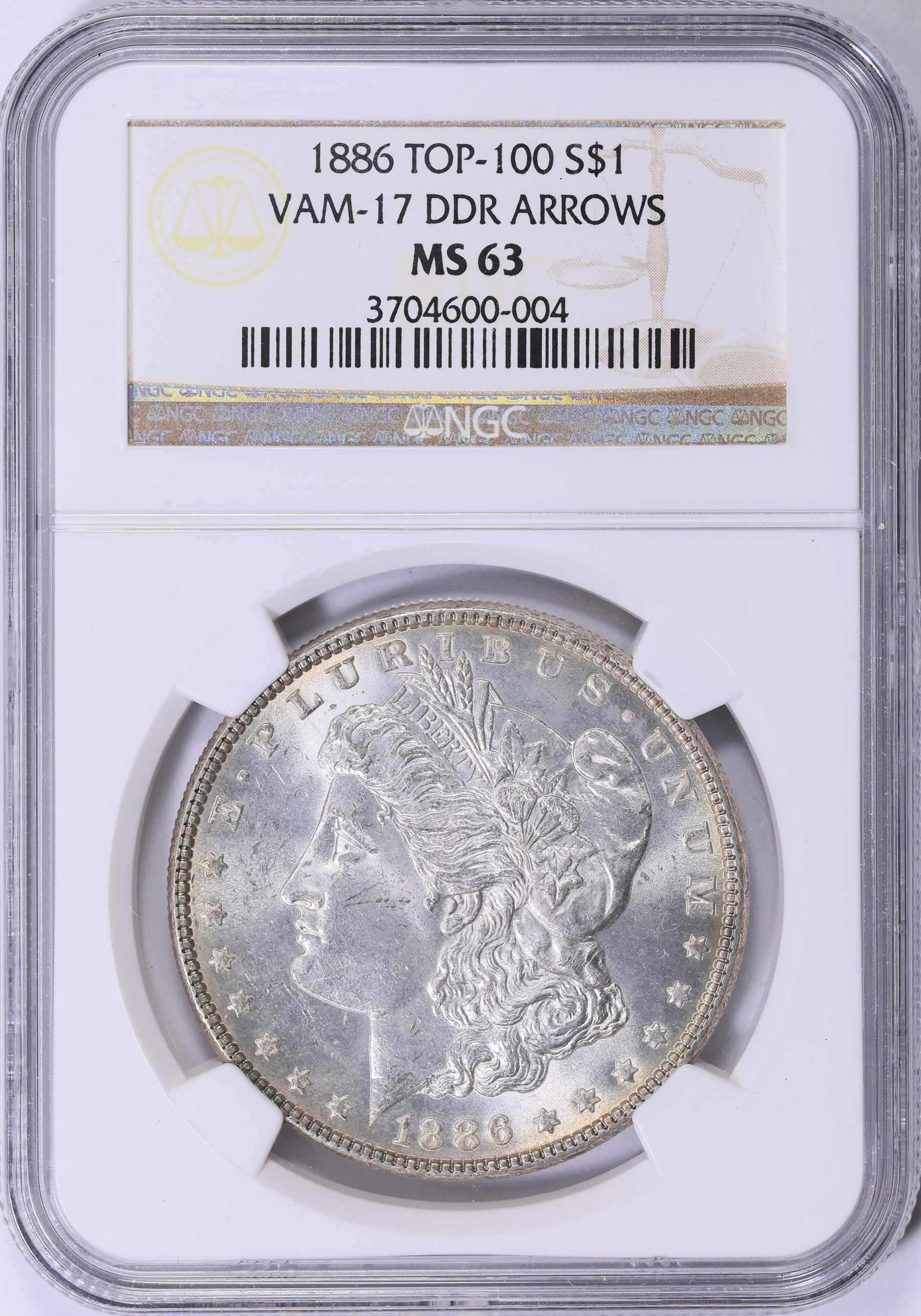 1886 Morgan Silver Dollar DDR Arrows VAM-17 Top 100 NGC MS-63 (Item 1799762) | GreatCollections ...