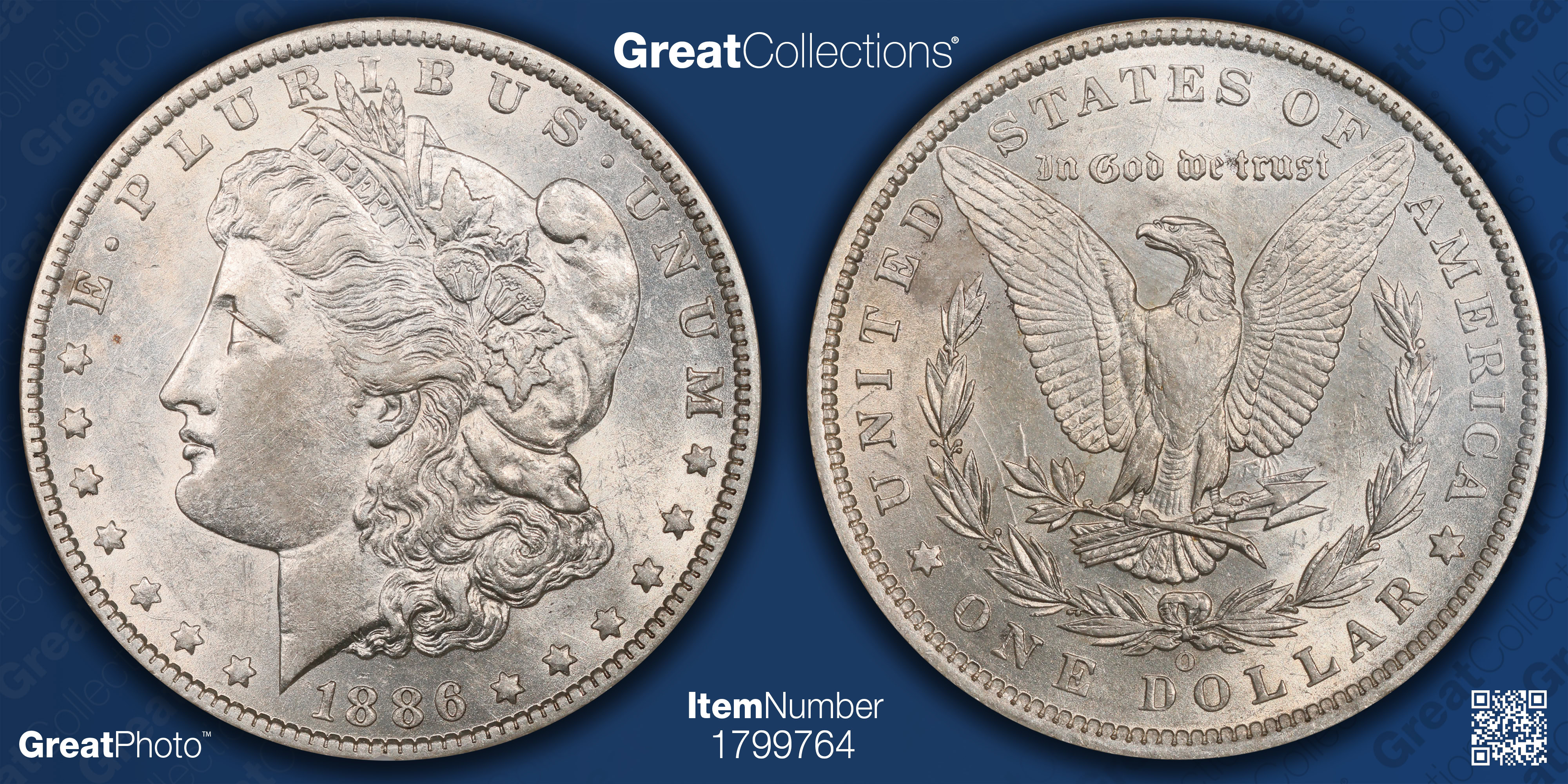 1886-O Morgan Silver Dollar Clashed E VAM-1A Top 100 NGC AU-55 (Item ...