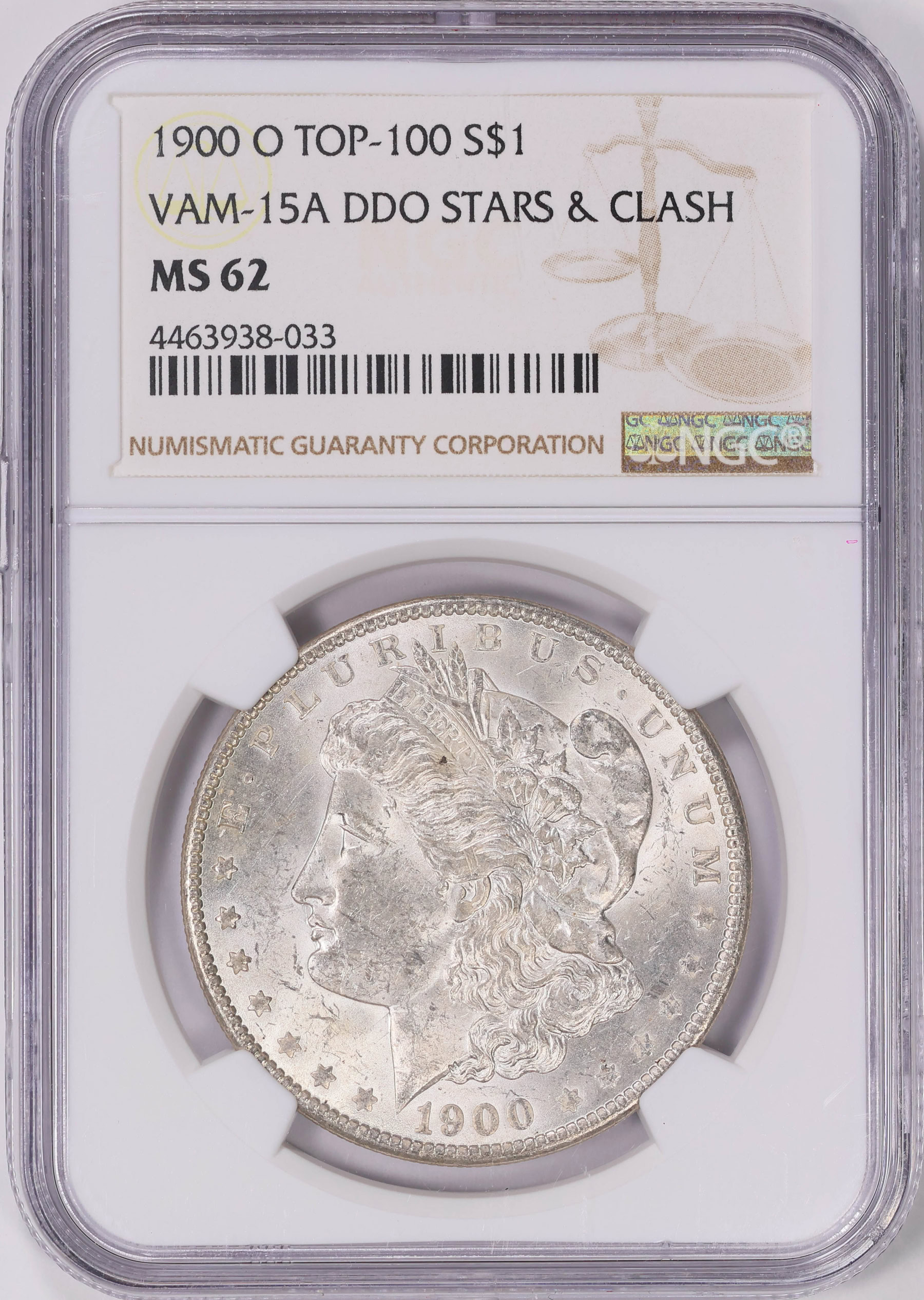 1900-O Morgan Silver Dollar VAM-15A DDO Stars & Clash Top 100 NGC MS-62 | NGC Cert #4463938-033 ...