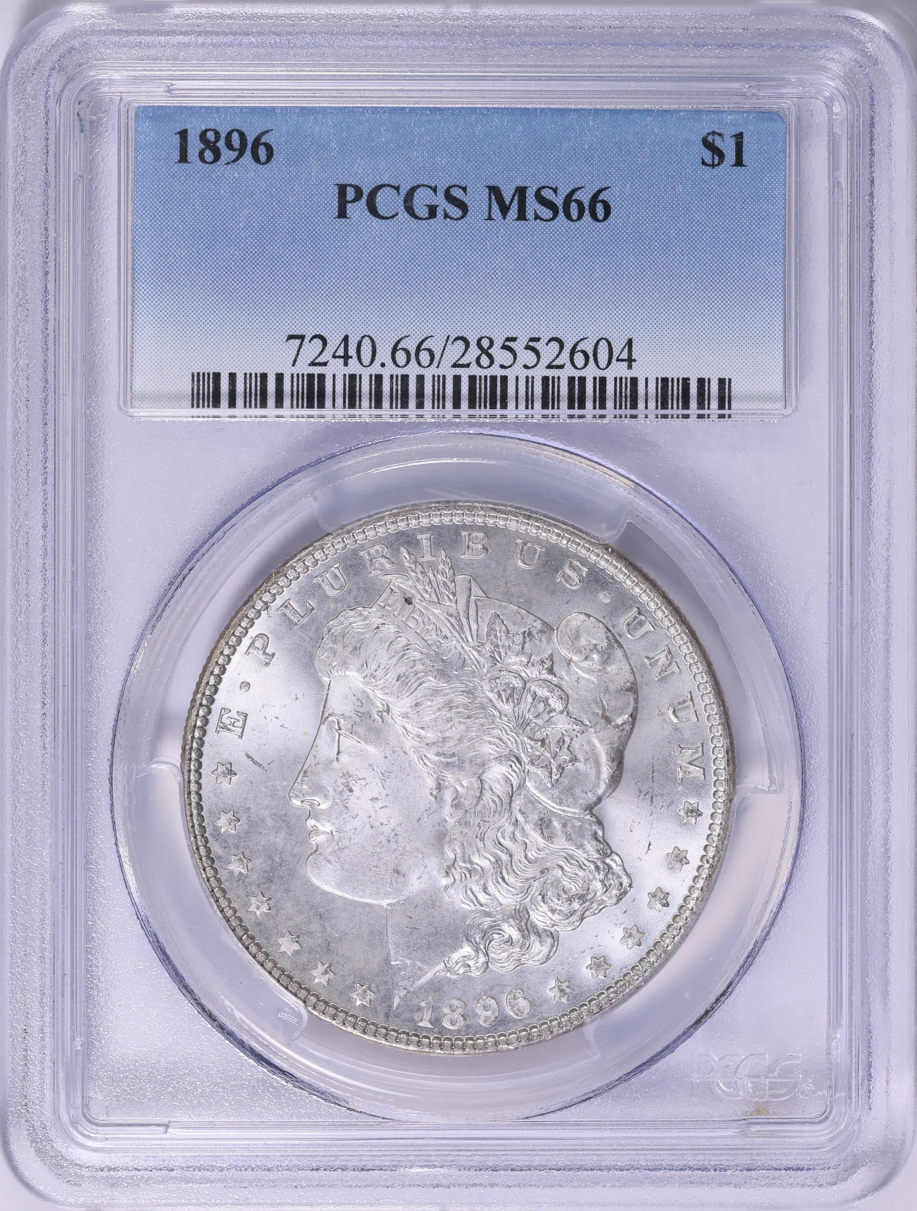 1896 Morgan Silver Dollar PCGS MS-66 (Item 1799794) | GreatCollections ...