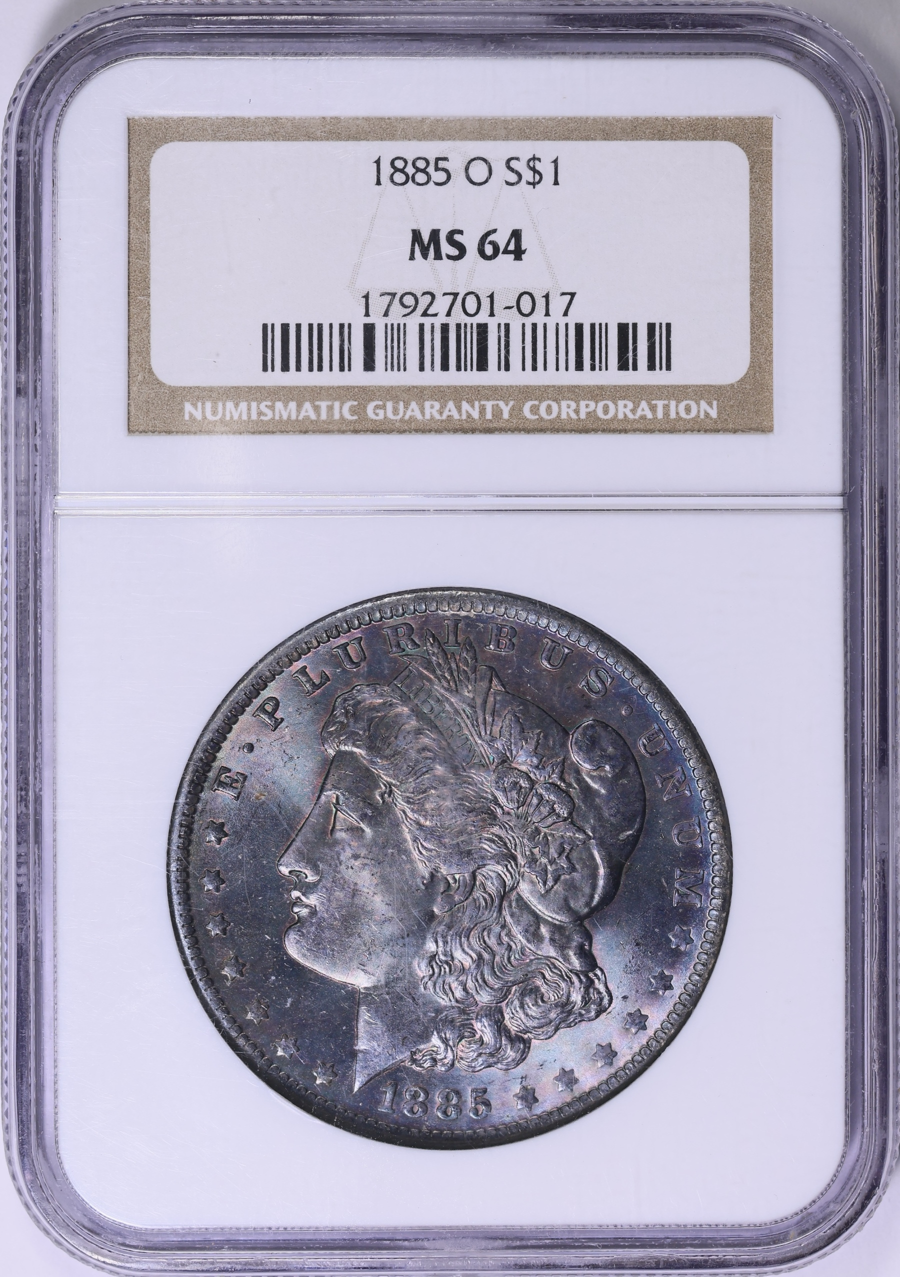 1885-O Morgan Silver Dollar NGC MS-64 (Toned) (Item 1799805) | GreatCollections Coin Auctions