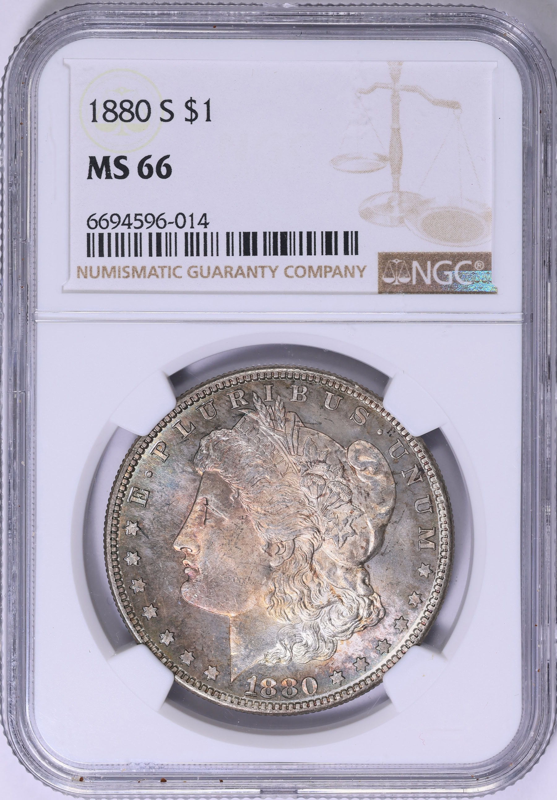 1880-S Morgan Silver Dollar NGC MS-66 (Toned) (Item 1799834) | GreatCollections Coin Auctions