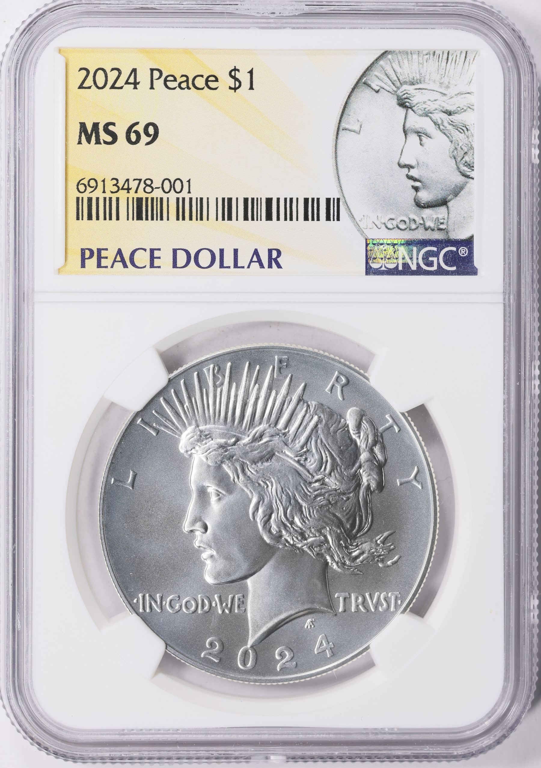 2024 Peace Silver Dollar NGC MS-69 | NGC Cert #6913478-001 ...