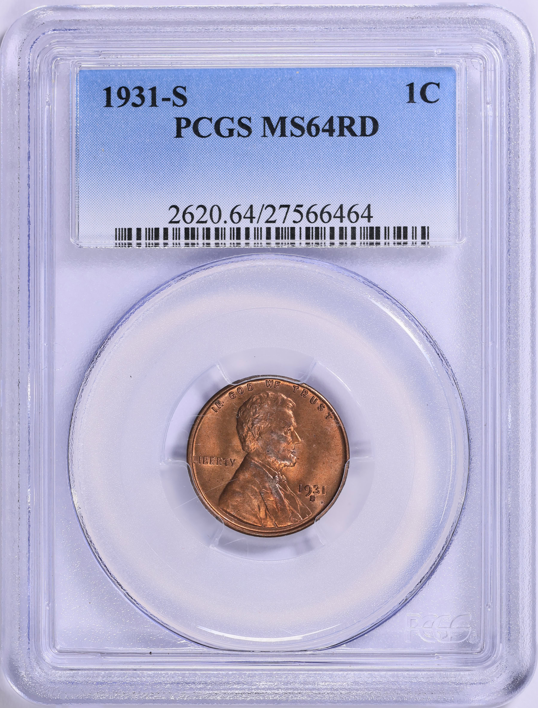 1931-S Lincoln Cent PCGS MS-64 RD (Item 1800105) | GreatCollections Coin Auctions