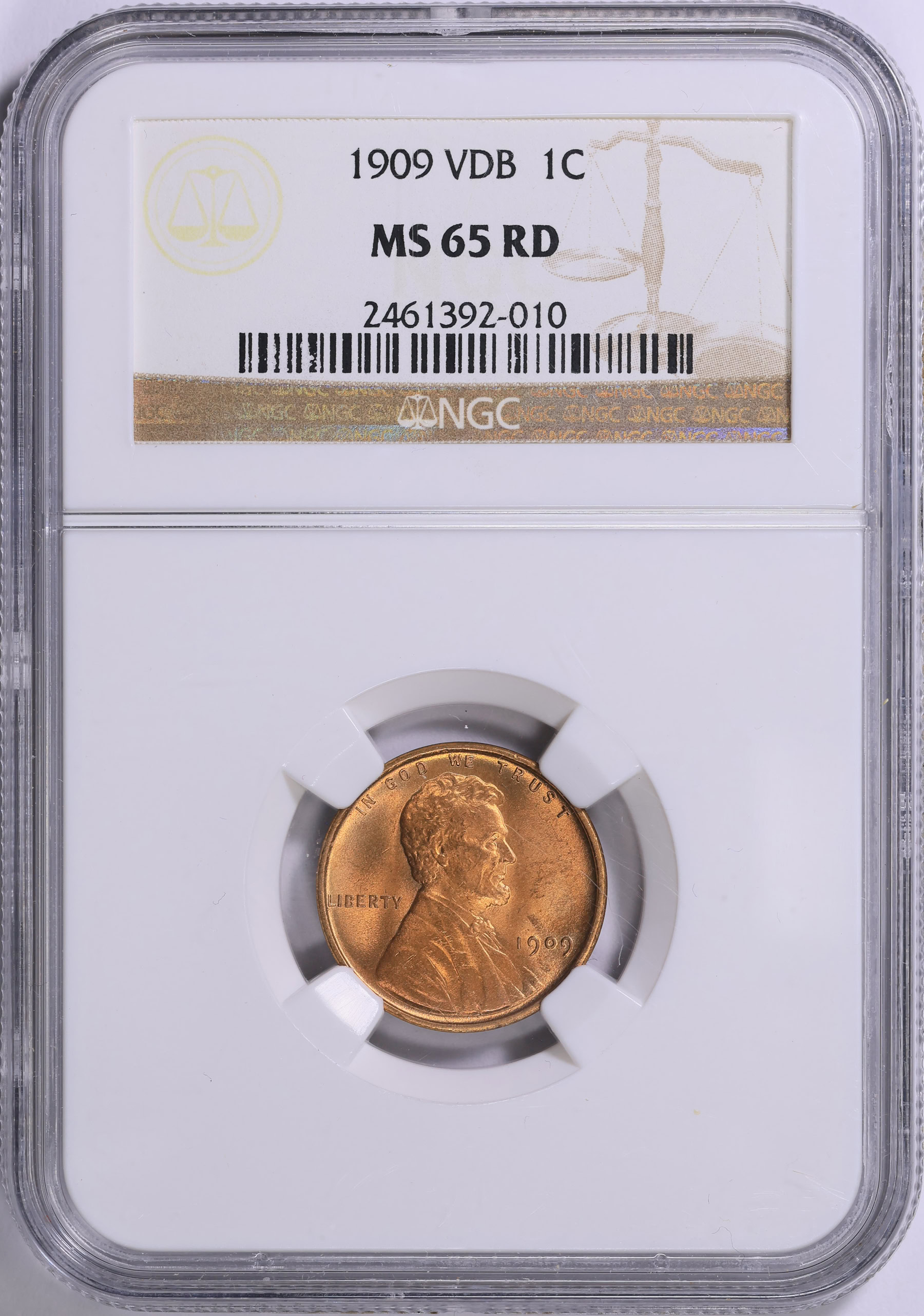 1909 Lincoln Cent V.D.B. NGC MS-65 RD (Item 1800114) | GreatCollections Coin Auctions