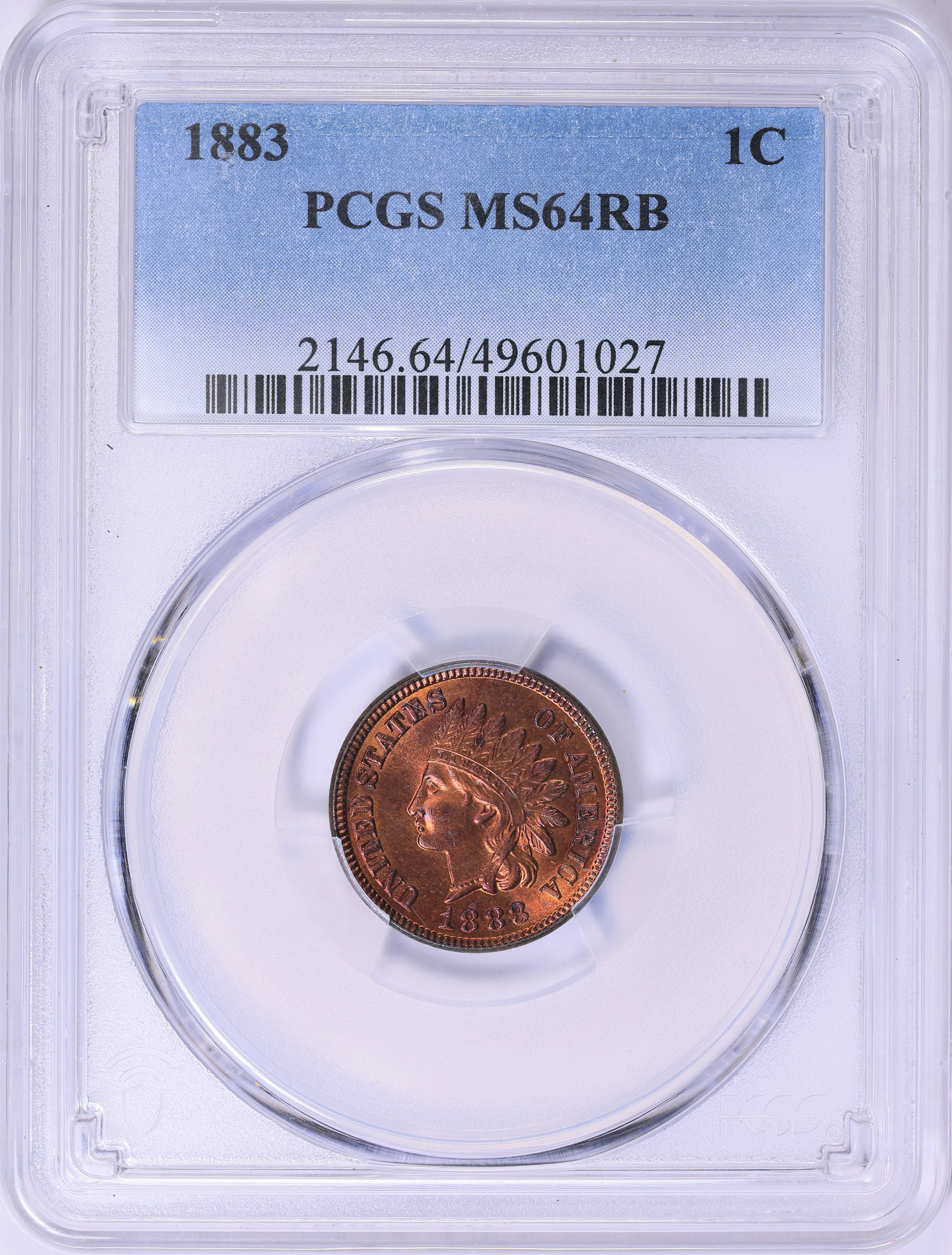 1883 Indian Cent PCGS MS-64 RB (Toned) (Item 1800129) | GreatCollections Coin Auctions