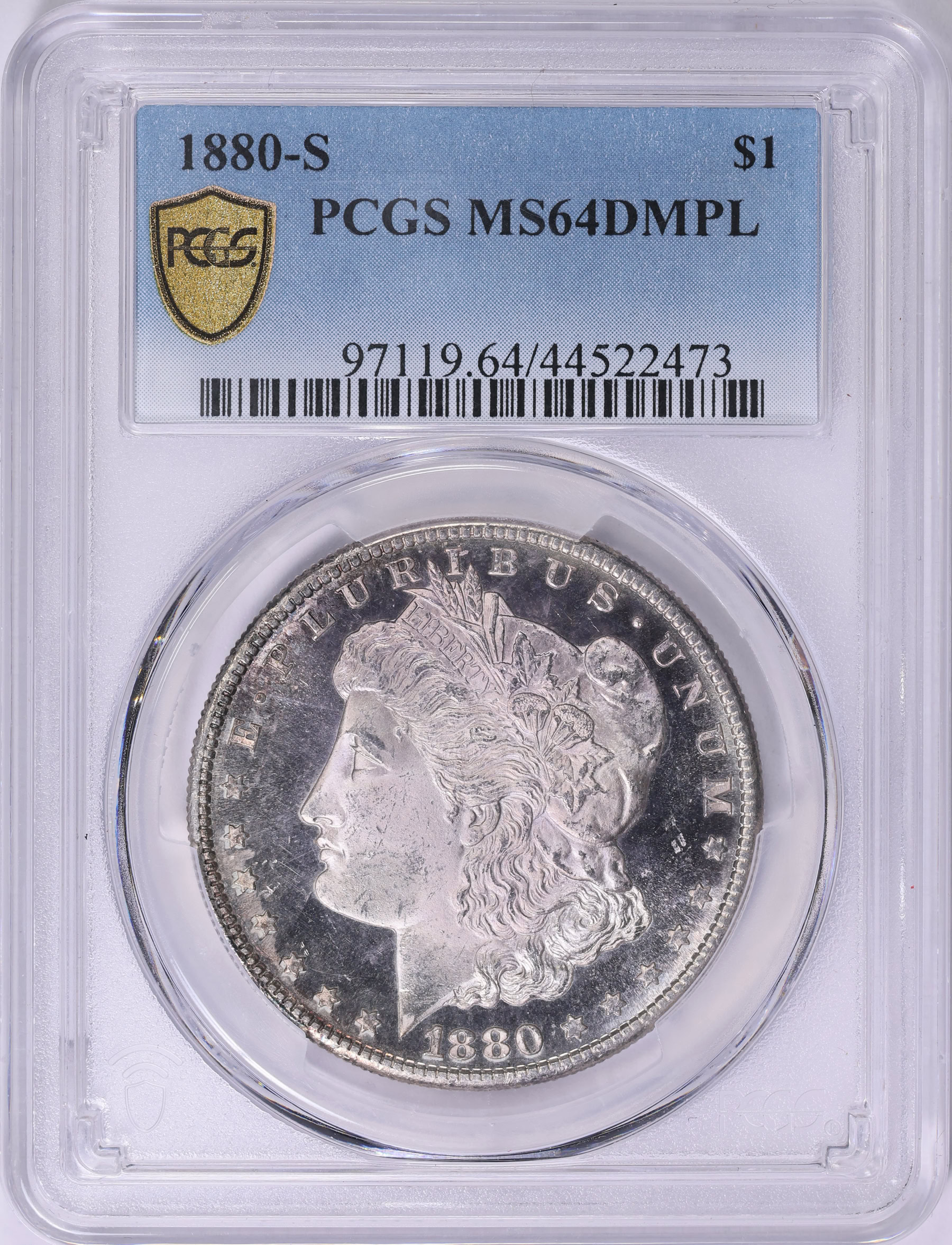 1880-S Morgan Silver Dollar PCGS MS-64 DMPL (Item 1800135) | GreatCollections Coin Auctions