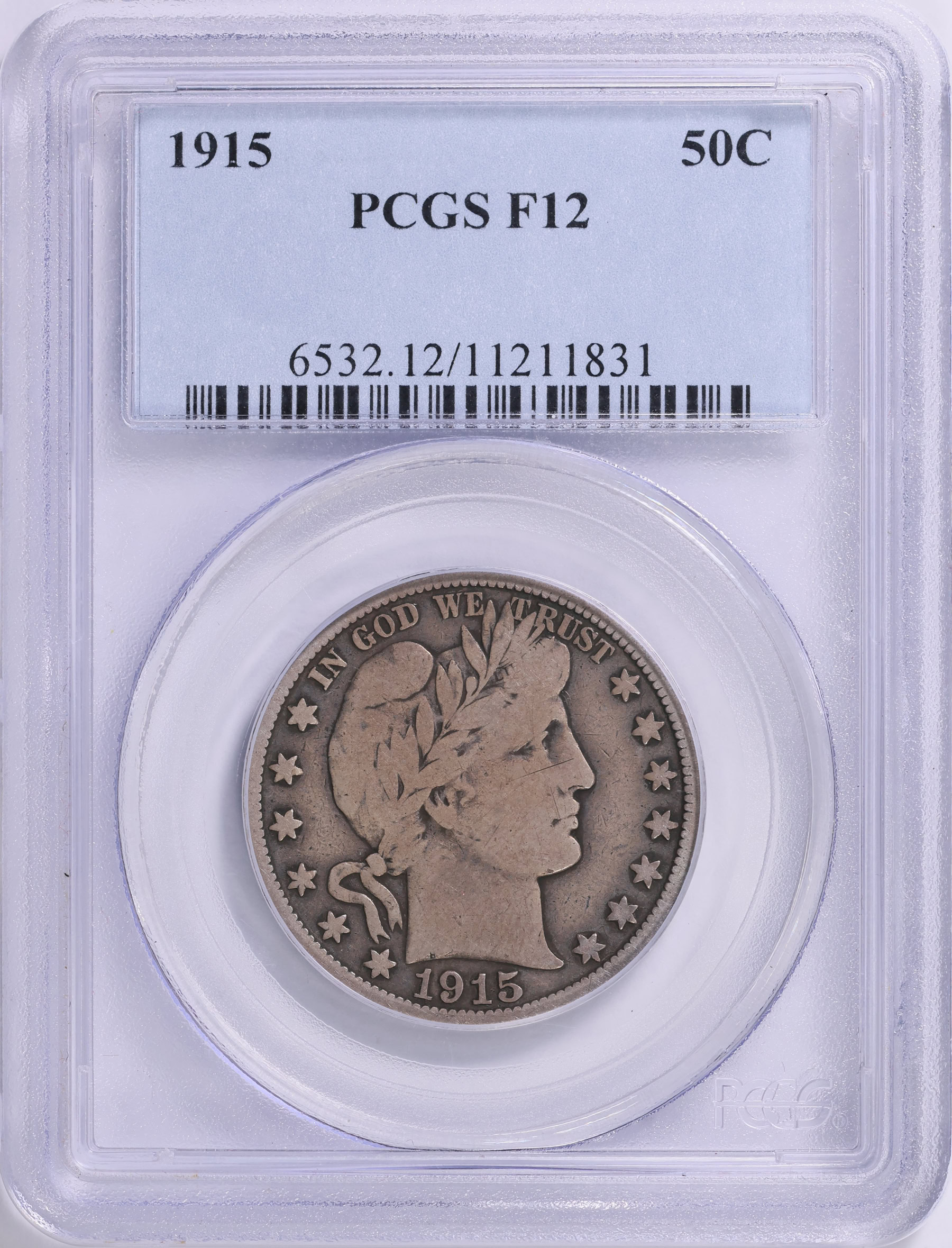 1915 Barber Half Dollar PCGS F-12 (Item 1800186) | GreatCollections Coin Auctions