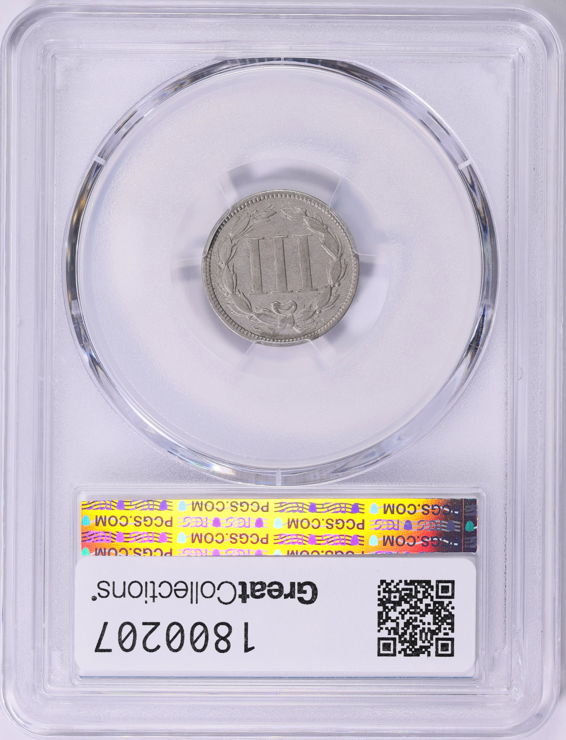 1869 Nickel Three-Cent Piece PCGS Genuine VF Details (Item 1800207 ...