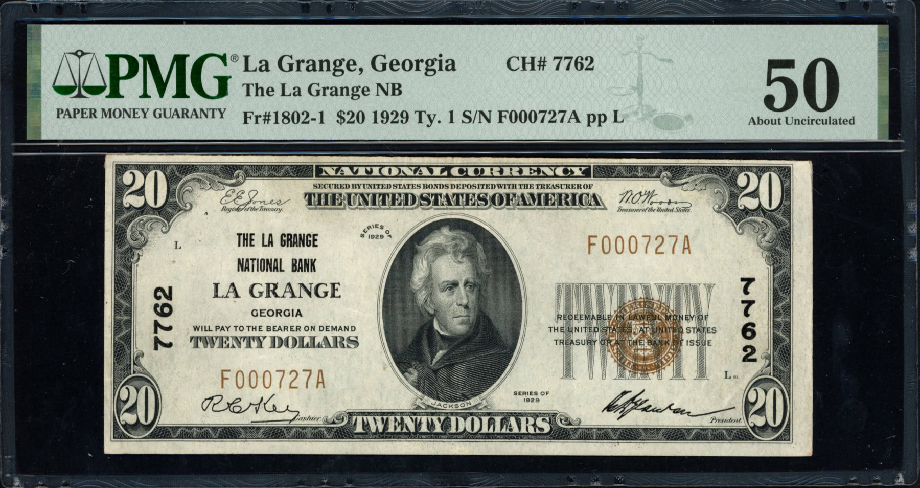 Fr. 1802-1 La Grange Georgia 1929 Type 1 The La Grange National Bank ...