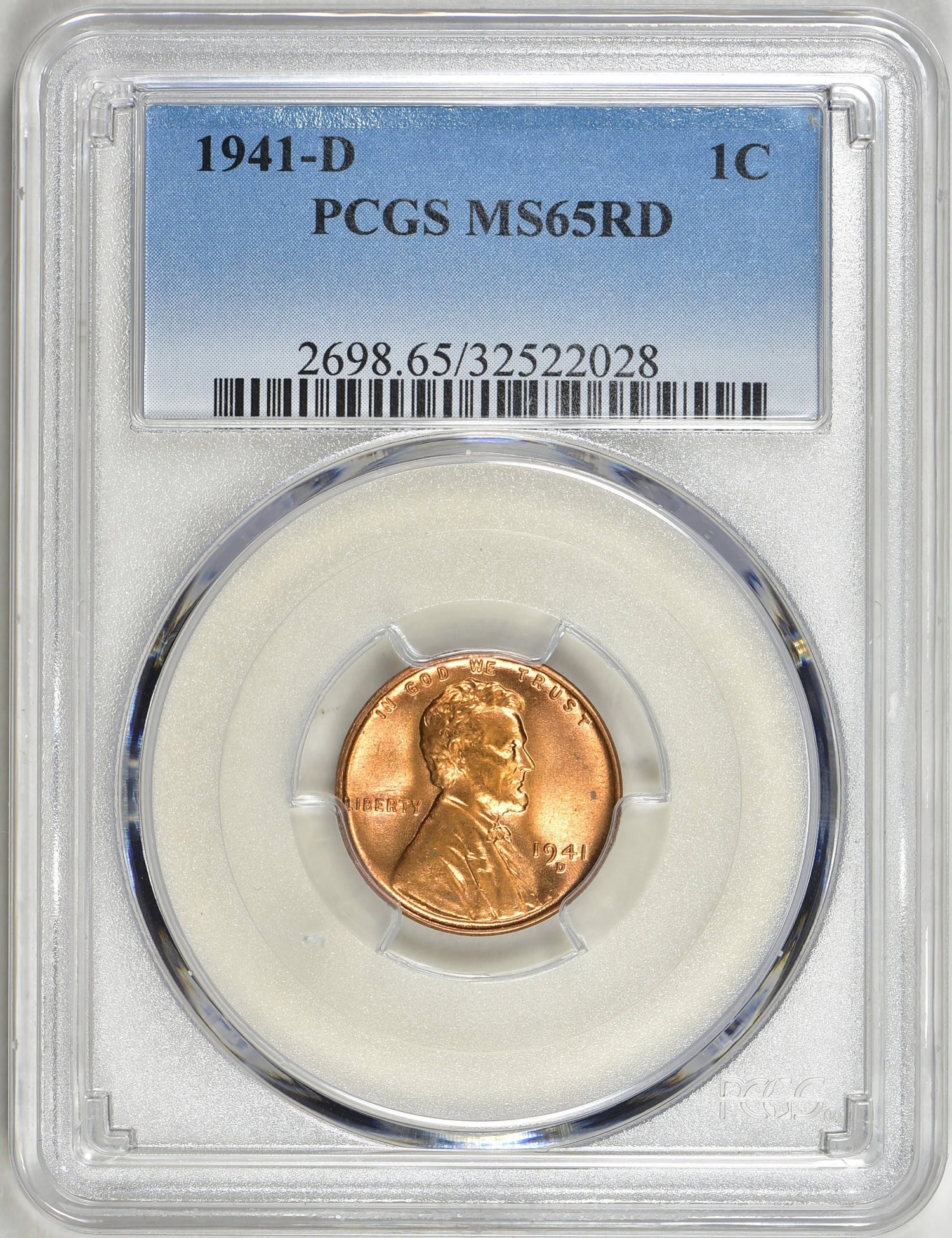 1941-D Lincoln Cent PCGS MS-65 RD (Item 1800319) | GreatCollections Coin Auctions