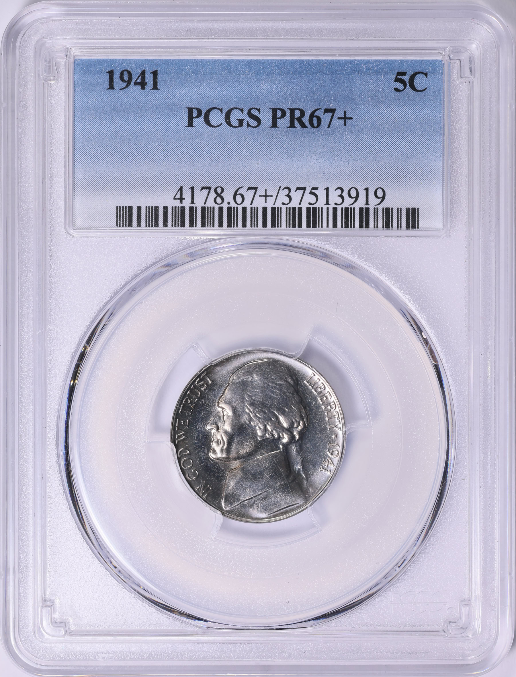 1941 Jefferson Nickel PCGS Proof-67+ (Toned) (Item 1800492) | GreatCollections Coin Auctions