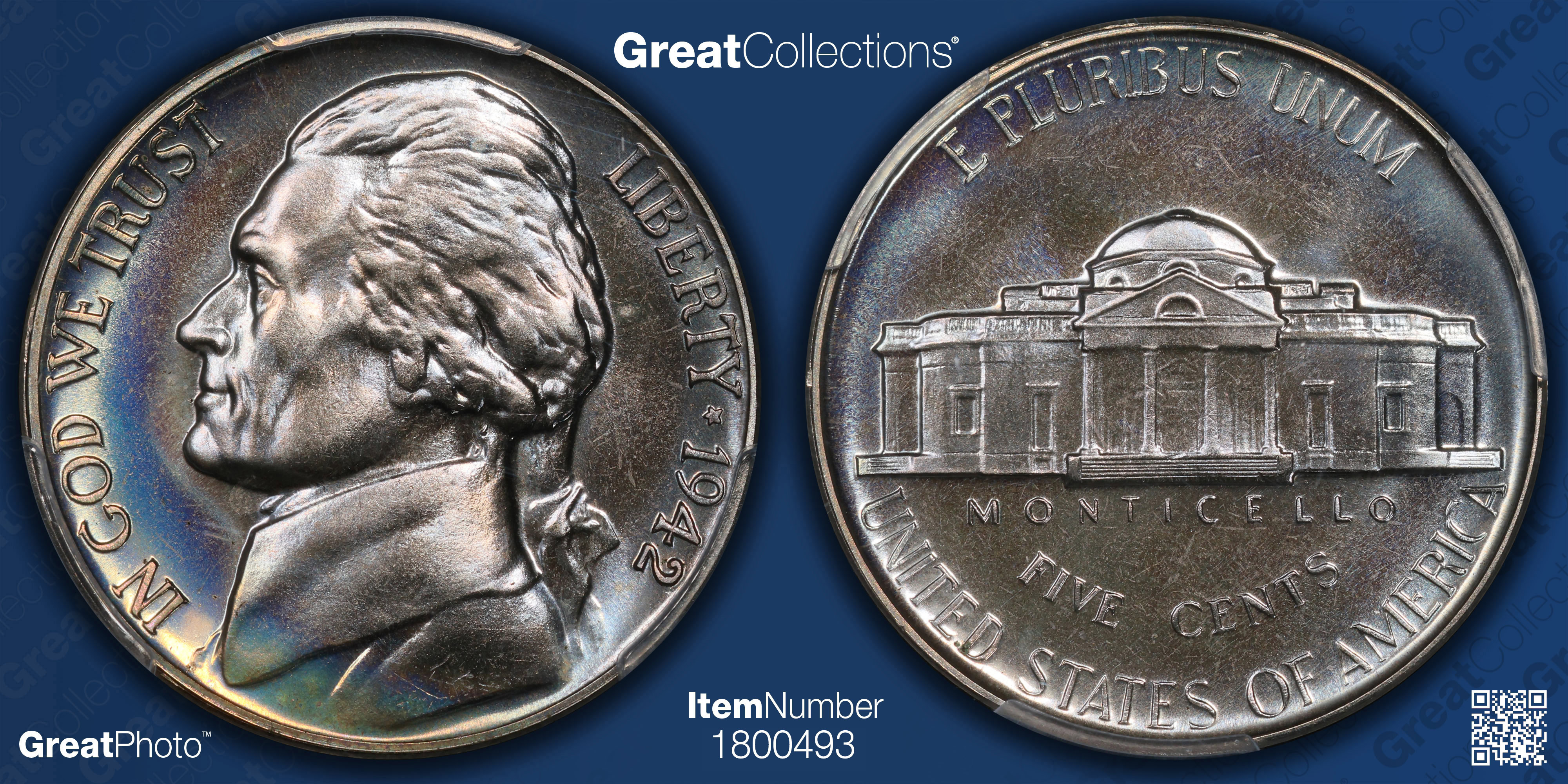 1942 Jefferson Nickel Type 1 PCGS Proof-68 (Toned) (Item 1800493 ...
