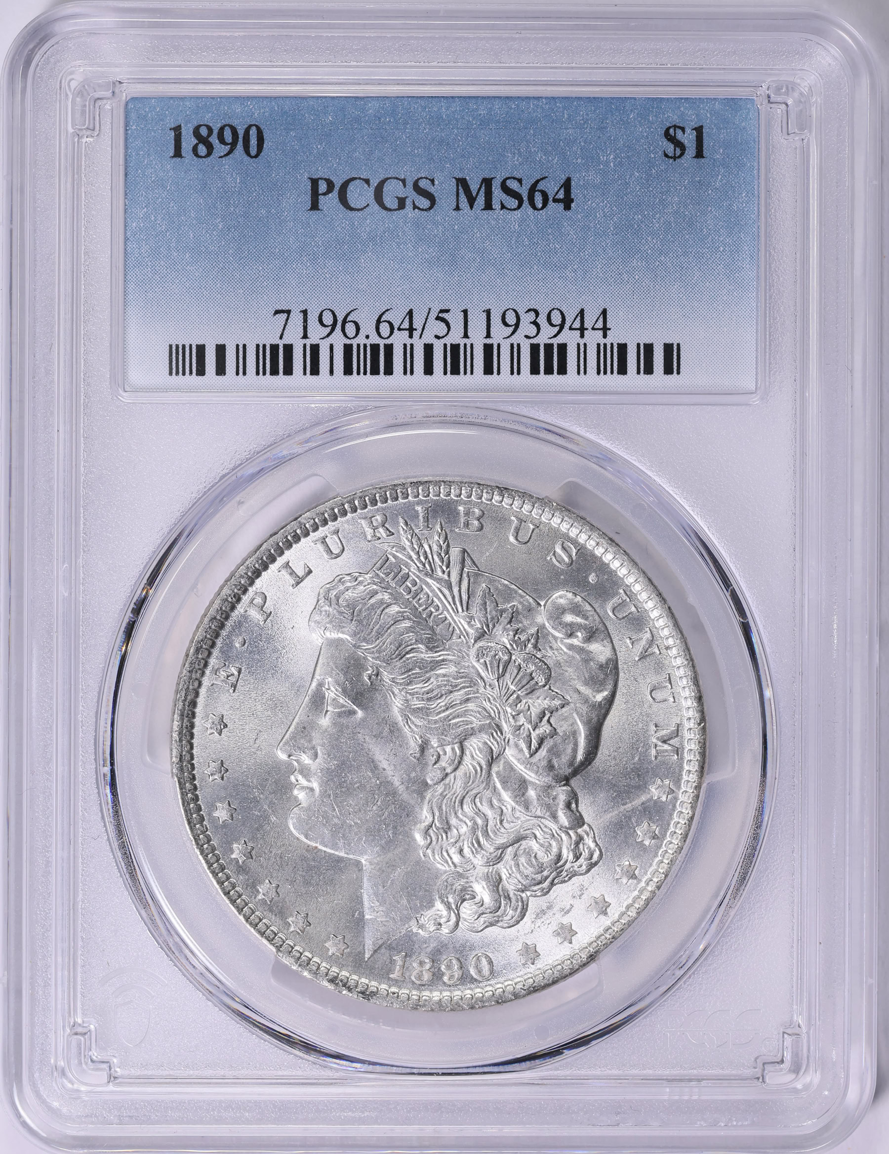 1890 Morgan Silver Dollar PCGS MS-64 (Item 1800558) | GreatCollections Coin Auctions