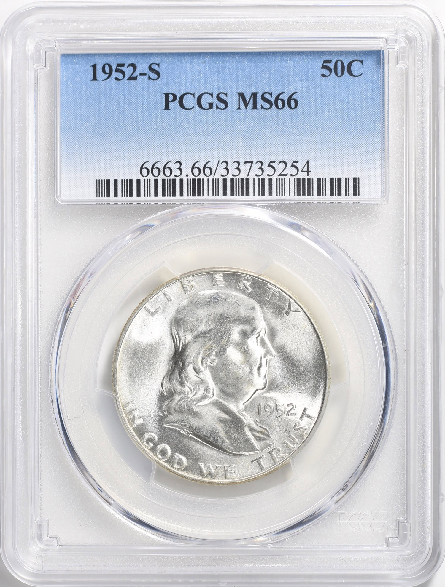 1952-S Franklin Half Dollar PCGS MS-66 (Item 1800643 ...