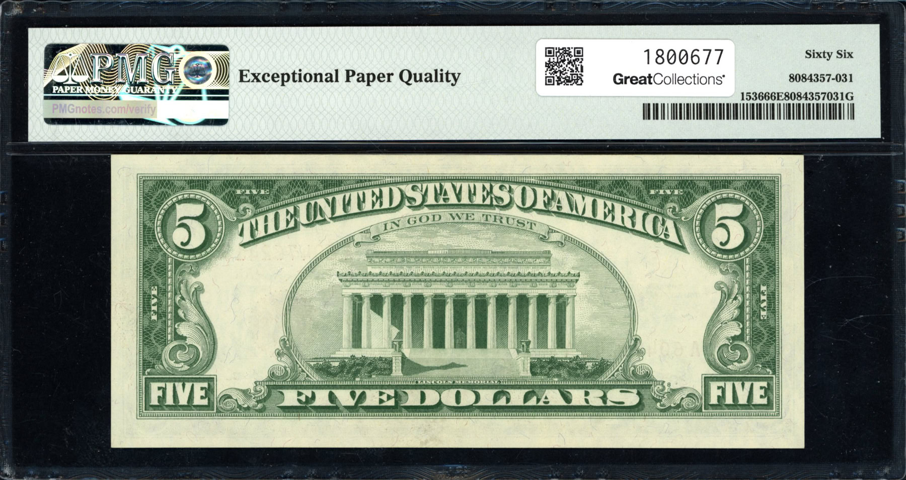 Fr. 1536 (AA Block) 1963 $5 Legal Tender Note Granahan / Dillon PMG Gem ...