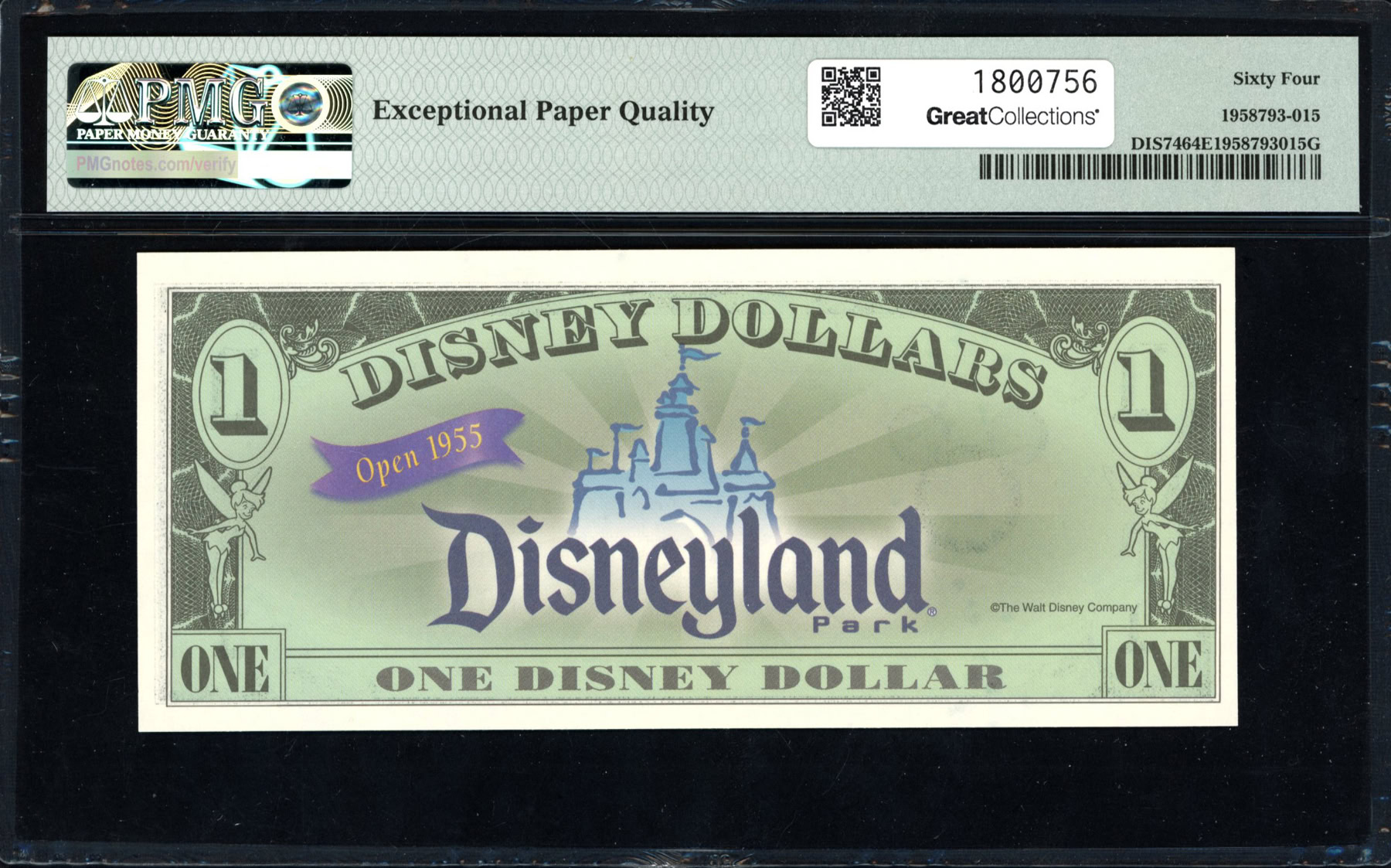 2001 Disney World $1 Disney Dollar Sorcerer Mickey / Disneyland DIS74 ...