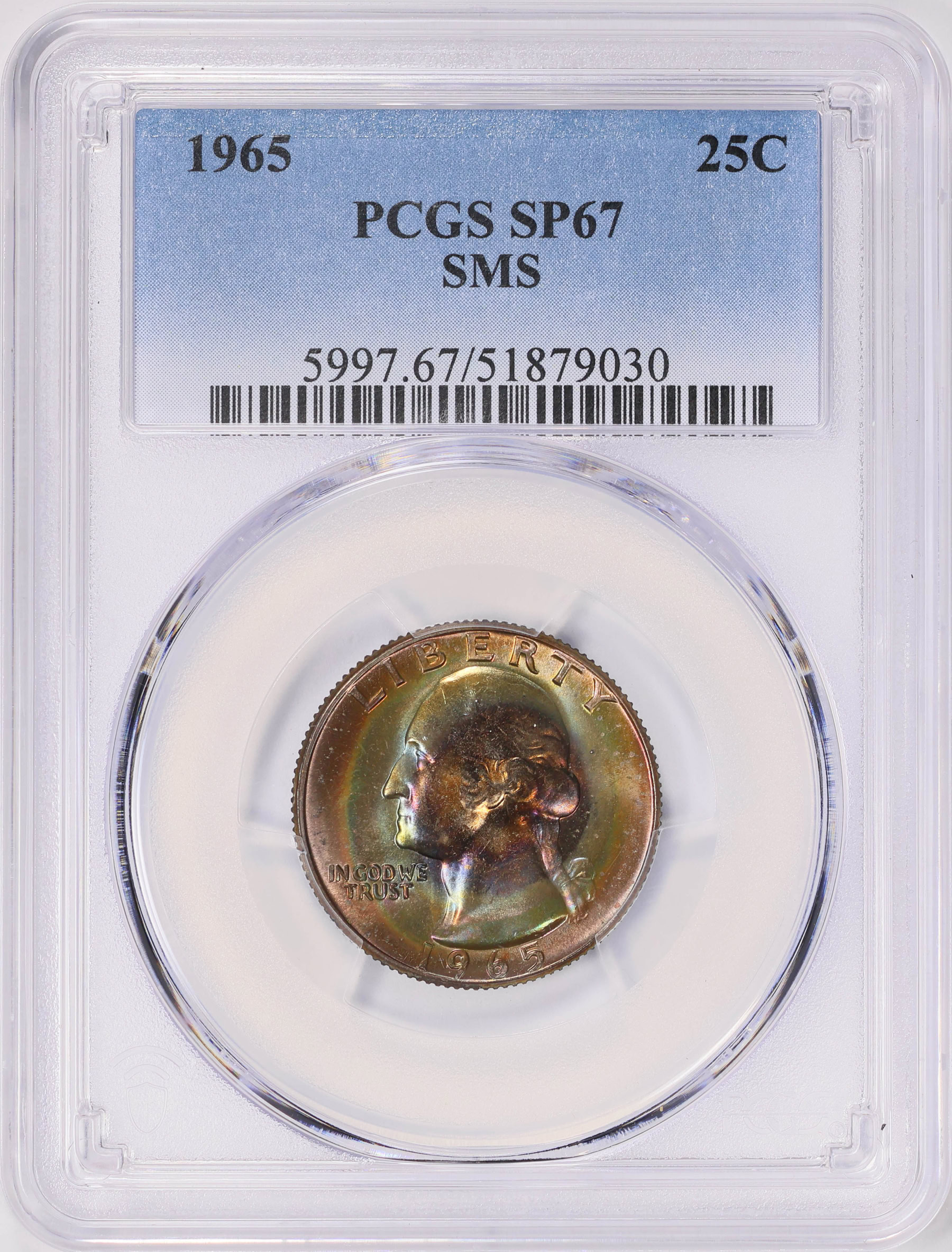 1965 Washington Quarter SMS PCGS SP-67 (Toned) (Item 1800869 ...