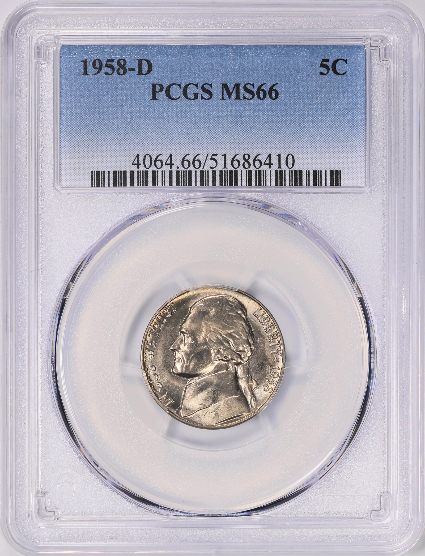 1958-D Jefferson Nickel PCGS MS-66 (Item 1800872) | GreatCollections ...