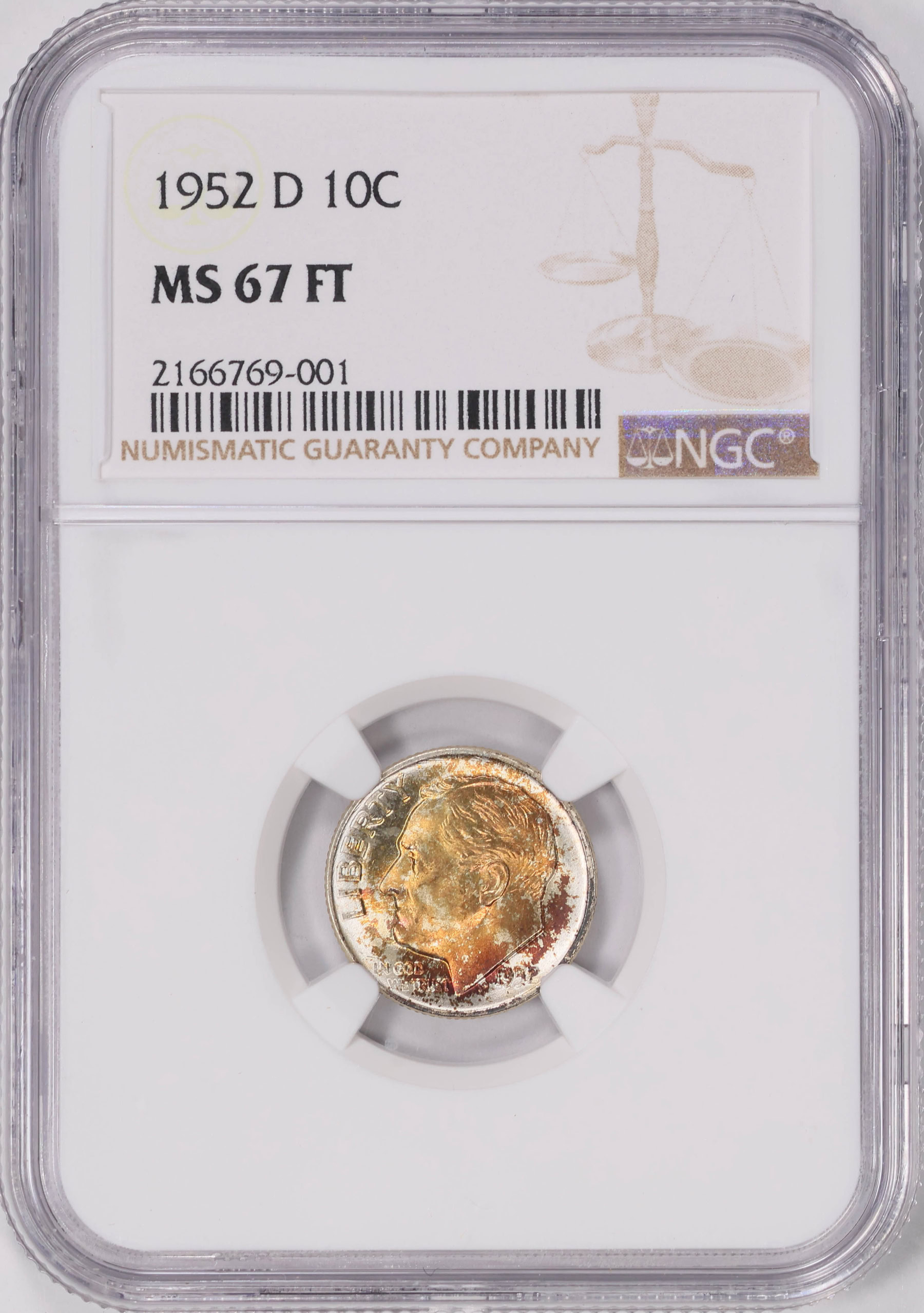 1952-D Roosevelt Dime NGC MS-67 FT (Toned) (Item 1800880 ...