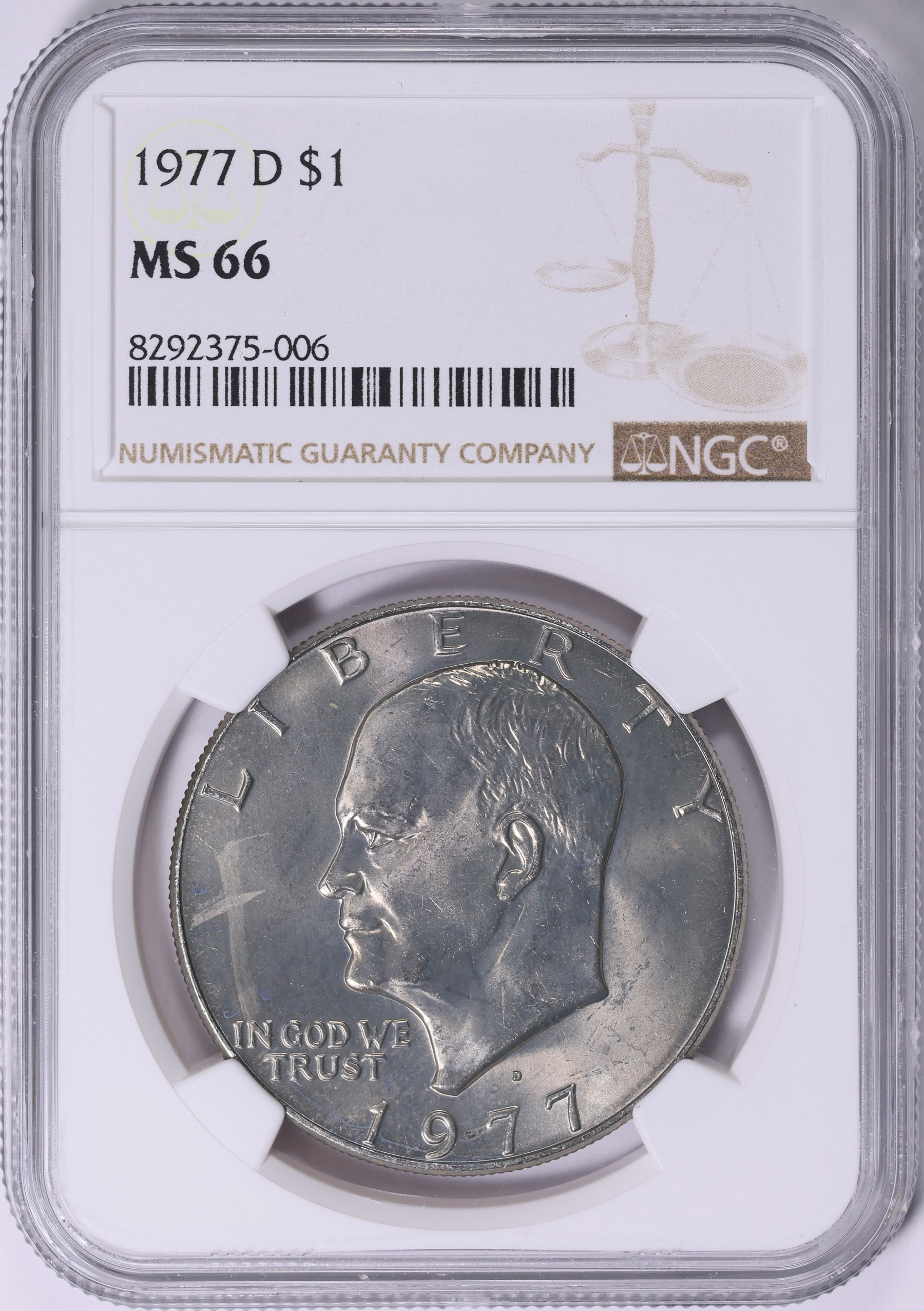 1977-D Eisenhower Dollar NGC MS-66 (Item 1800954) | GreatCollections ...