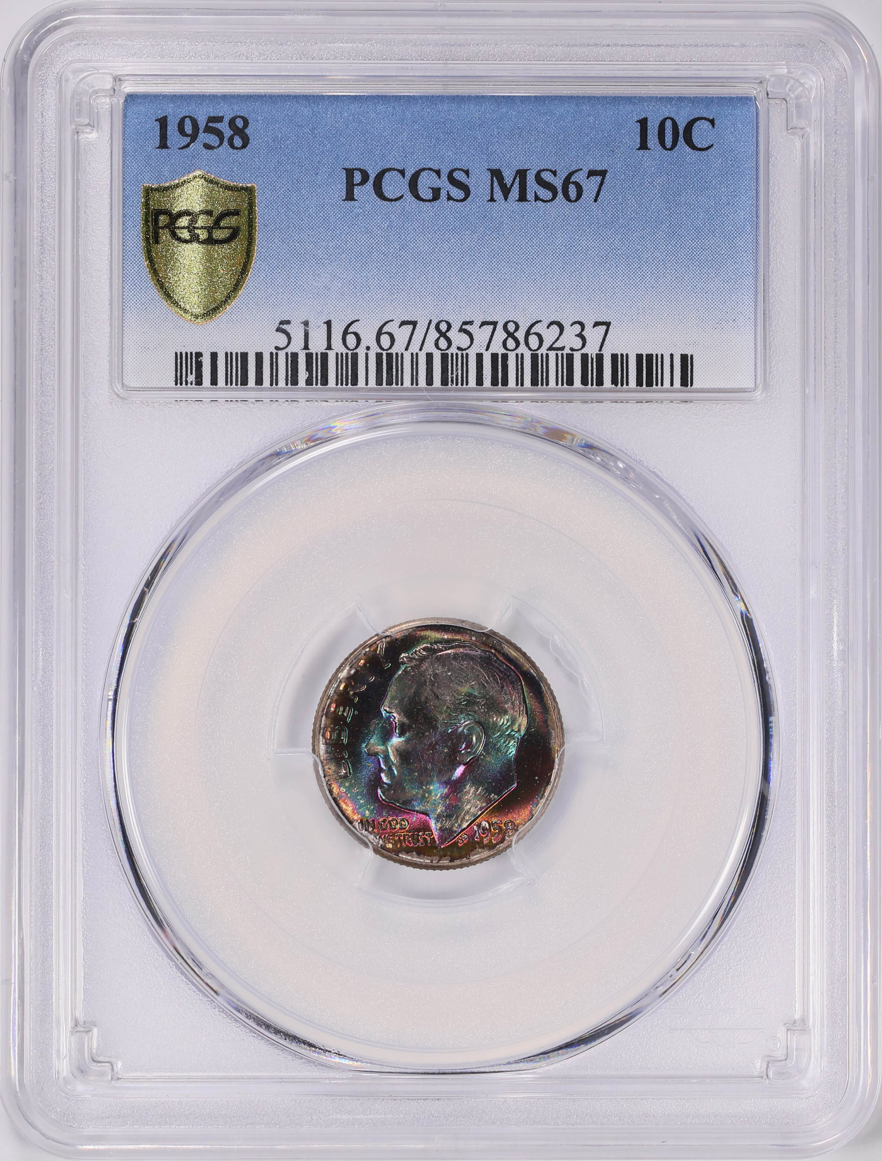 1958 Roosevelt Dime PCGS MS-67 (Toned) (Item 1801014 ...