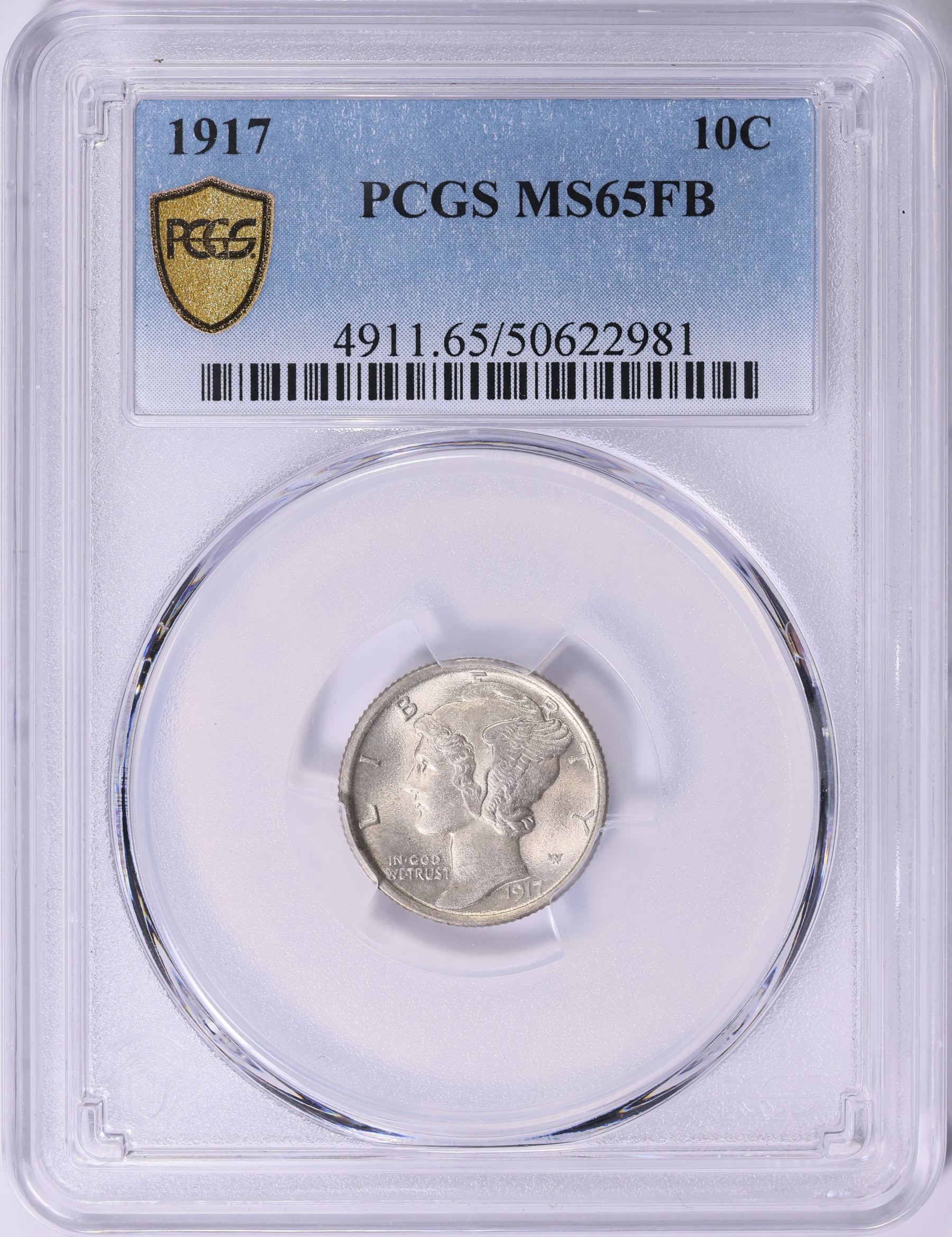 1917 Mercury Dime PCGS MS-65 FB (Item 1801047) | GreatCollections Coin Auctions
