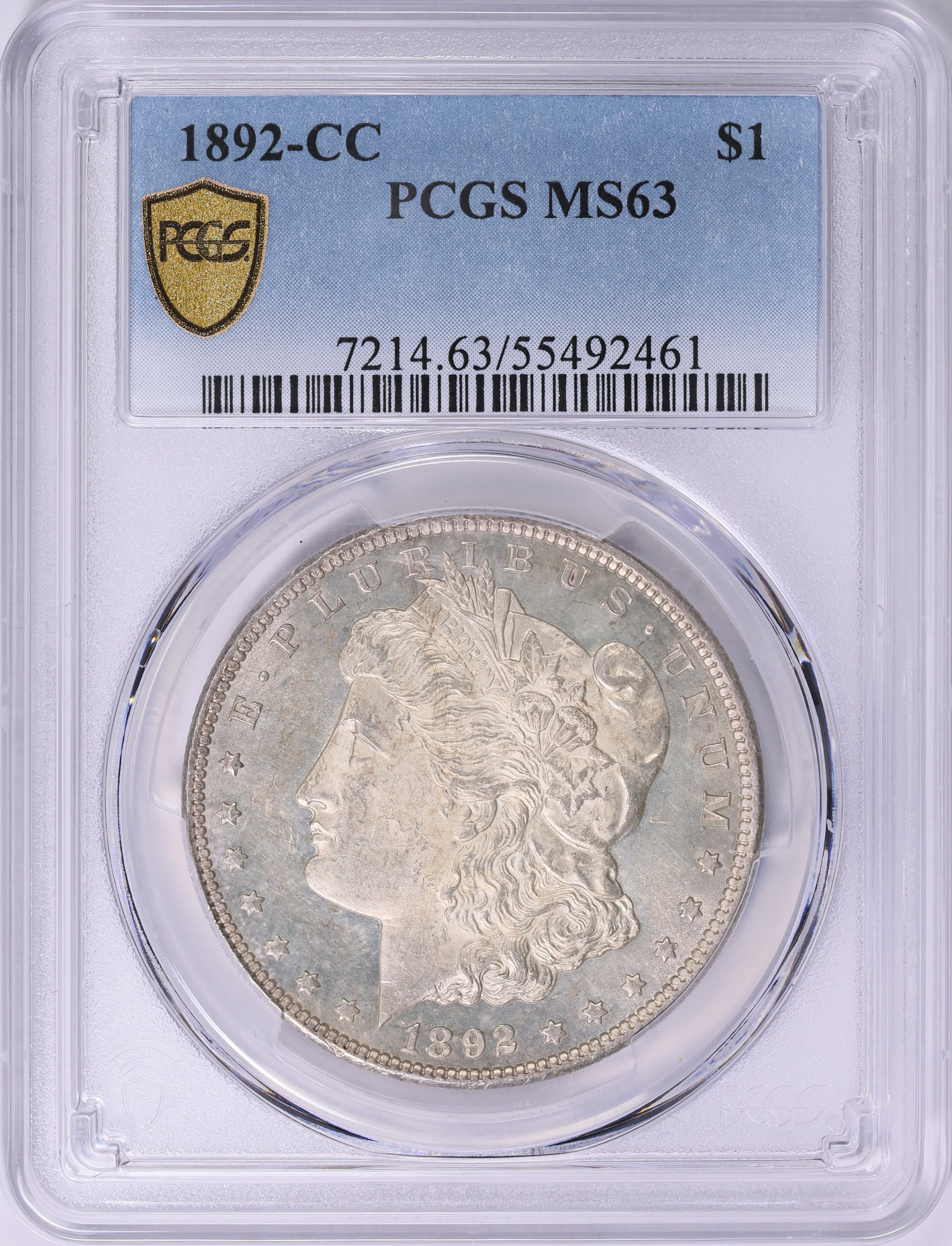 1892-CC Morgan Silver Dollar PCGS MS-63 (Item 1801138) | GreatCollections Coin Auctions