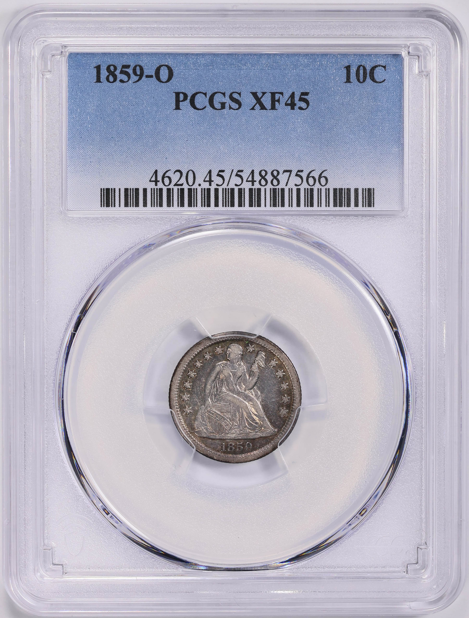 1859-O Seated Liberty Dime PCGS XF-45 (Item 1801149) | GreatCollections Coin Auctions