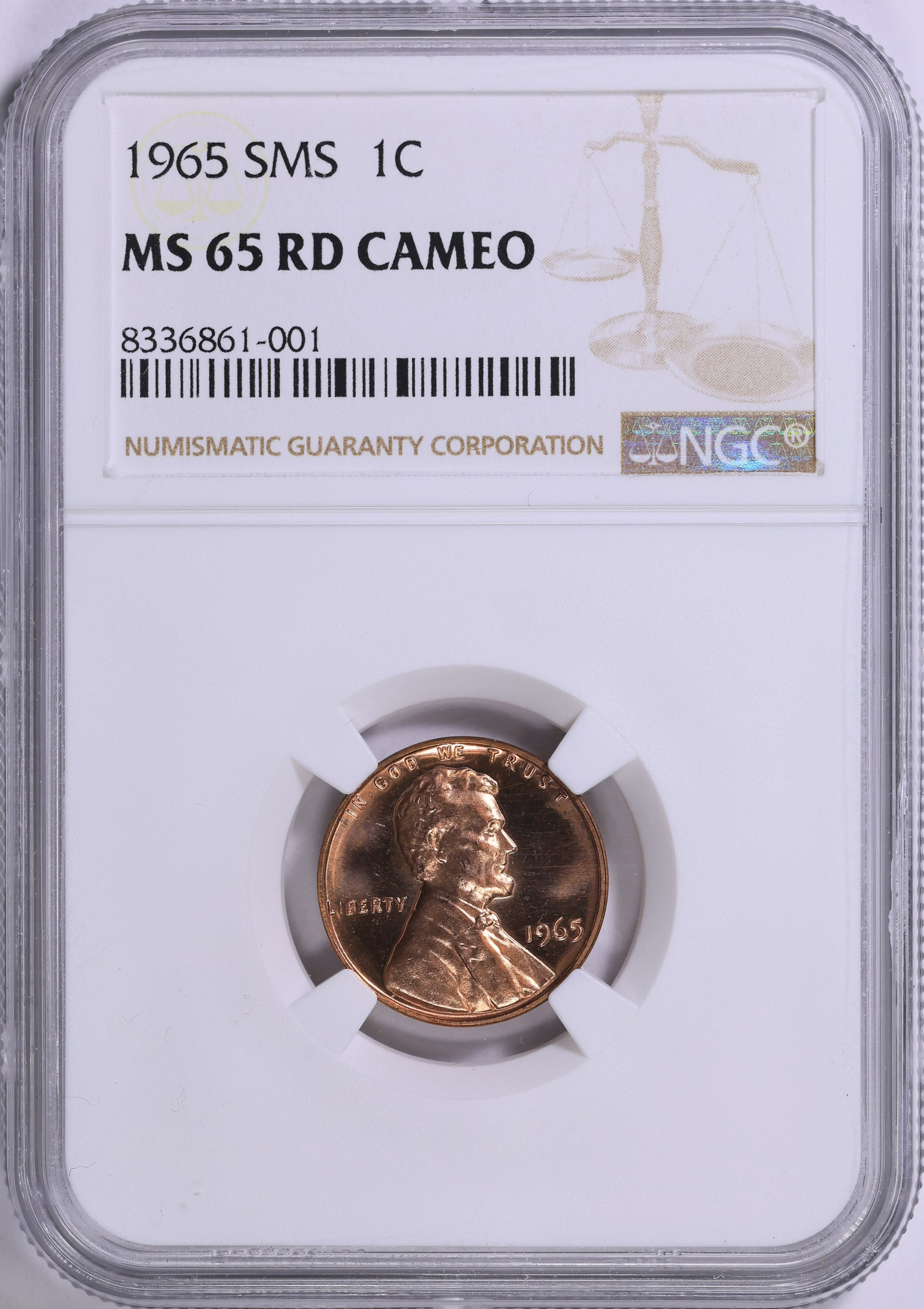 1965 Lincoln Cent SMS NGC MS-65 CAMEO (Item 1801261) | GreatCollections Coin Auctions