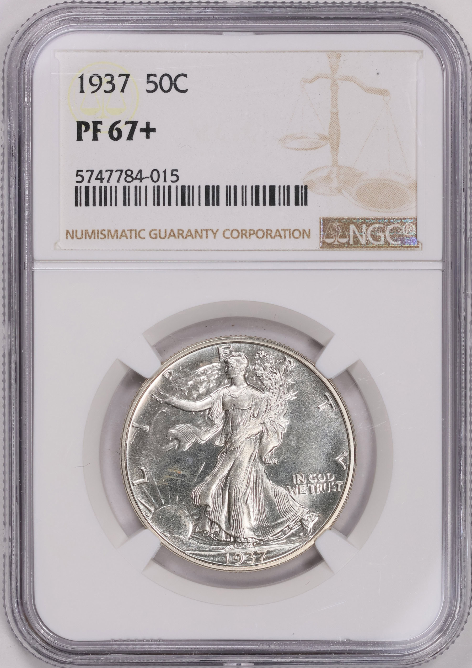 1937 Walking Liberty Half Dollar NGC Proof-67+ (Item 1801275) | GreatCollections Coin Auctions