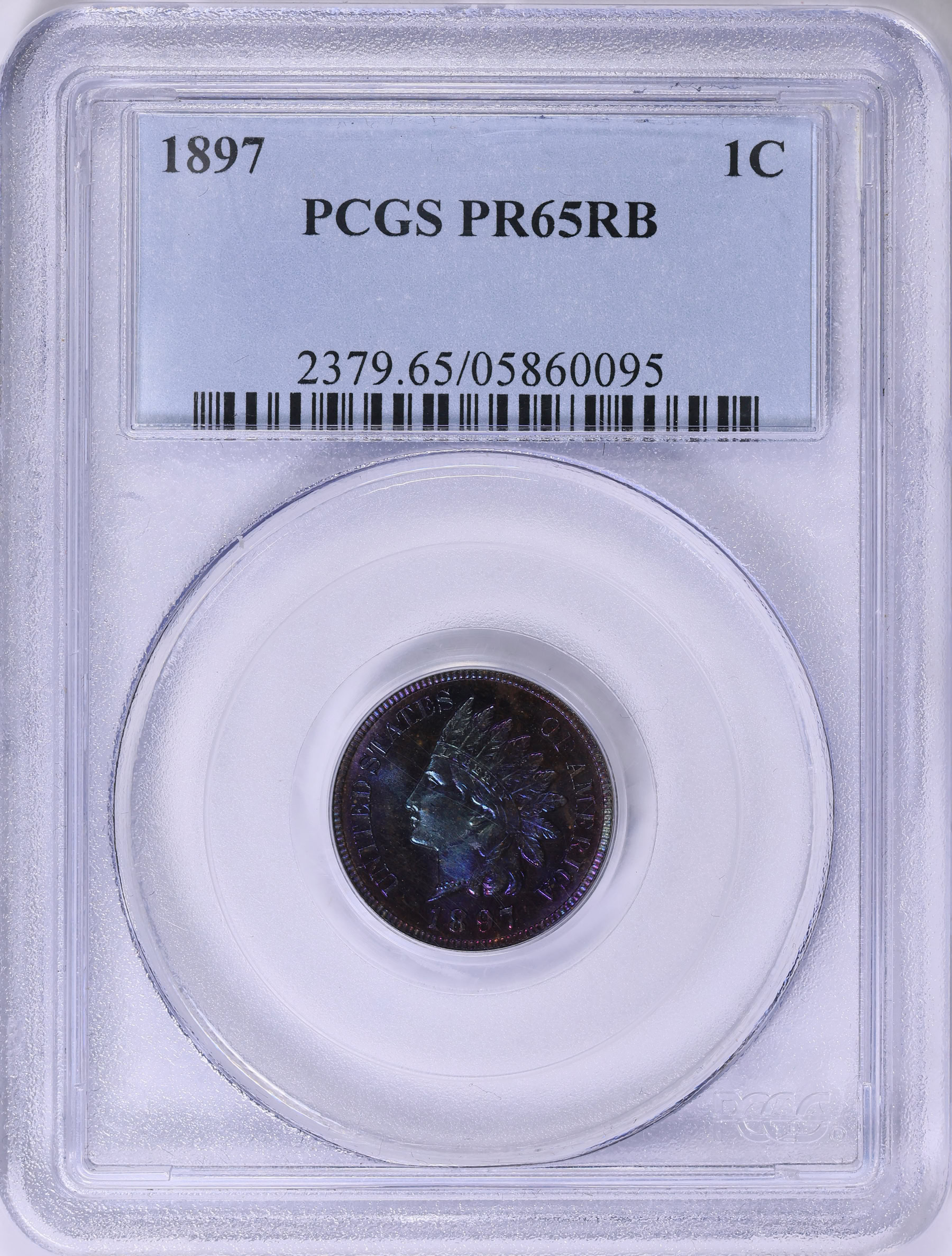 1897 Indian Cent PCGS Proof-65 RB (Toned) (Item 1801467) | GreatCollections Coin Auctions