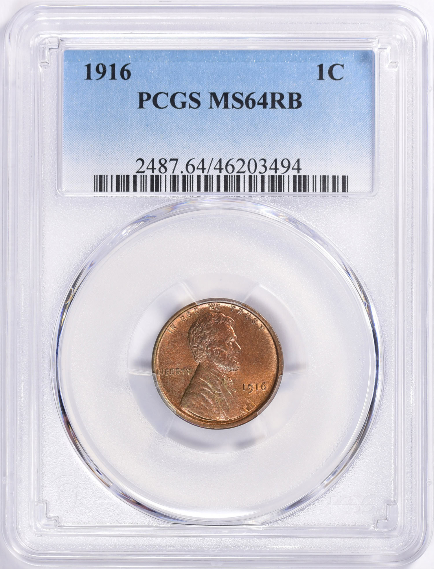 1916 Lincoln Cent PCGS MS-64 RB (Item 1801489) | GreatCollections Coin Auctions