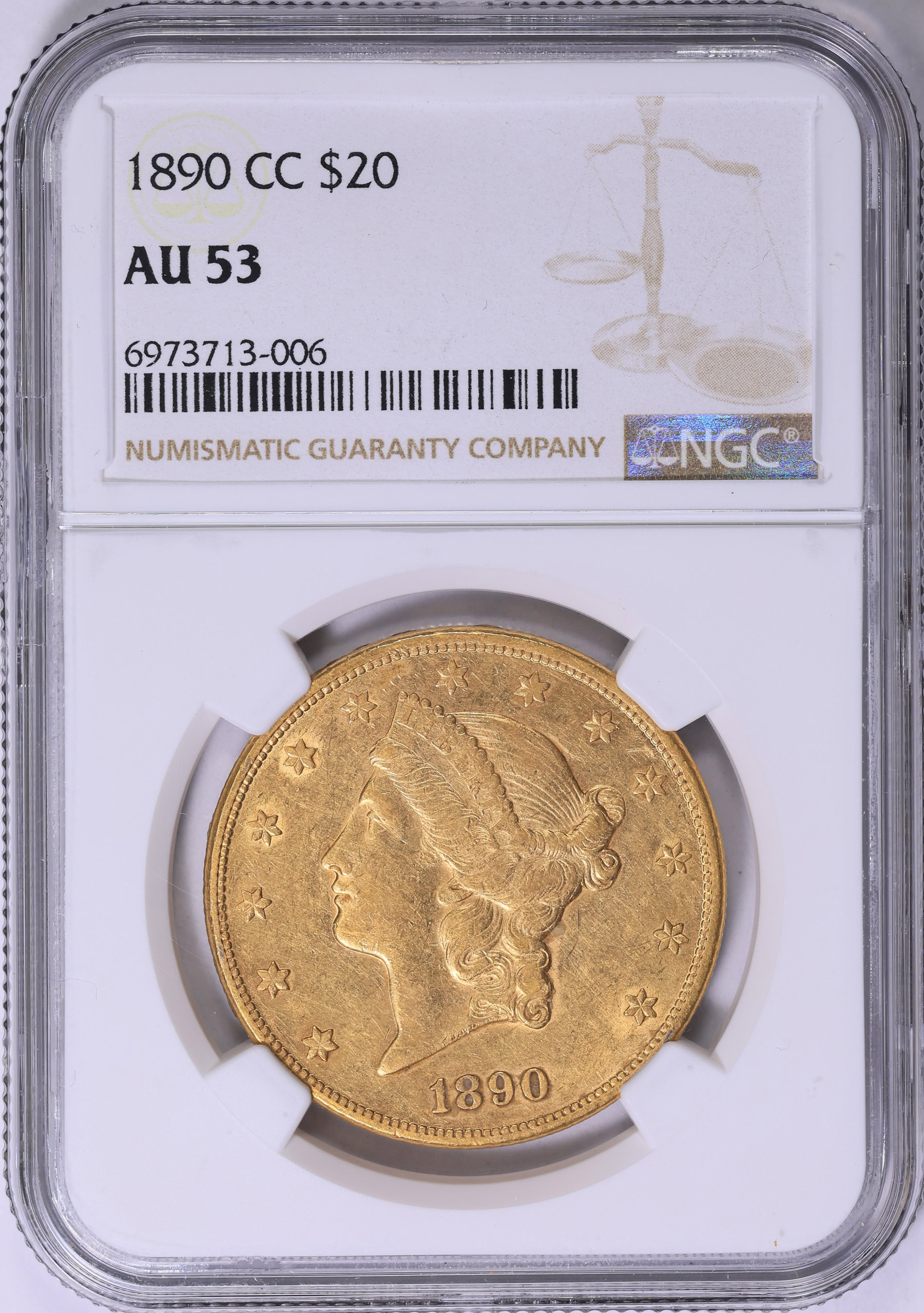 1890-CC Liberty Gold Double Eagle NGC AU-53 (Item 1801568) | GreatCollections Coin Auctions