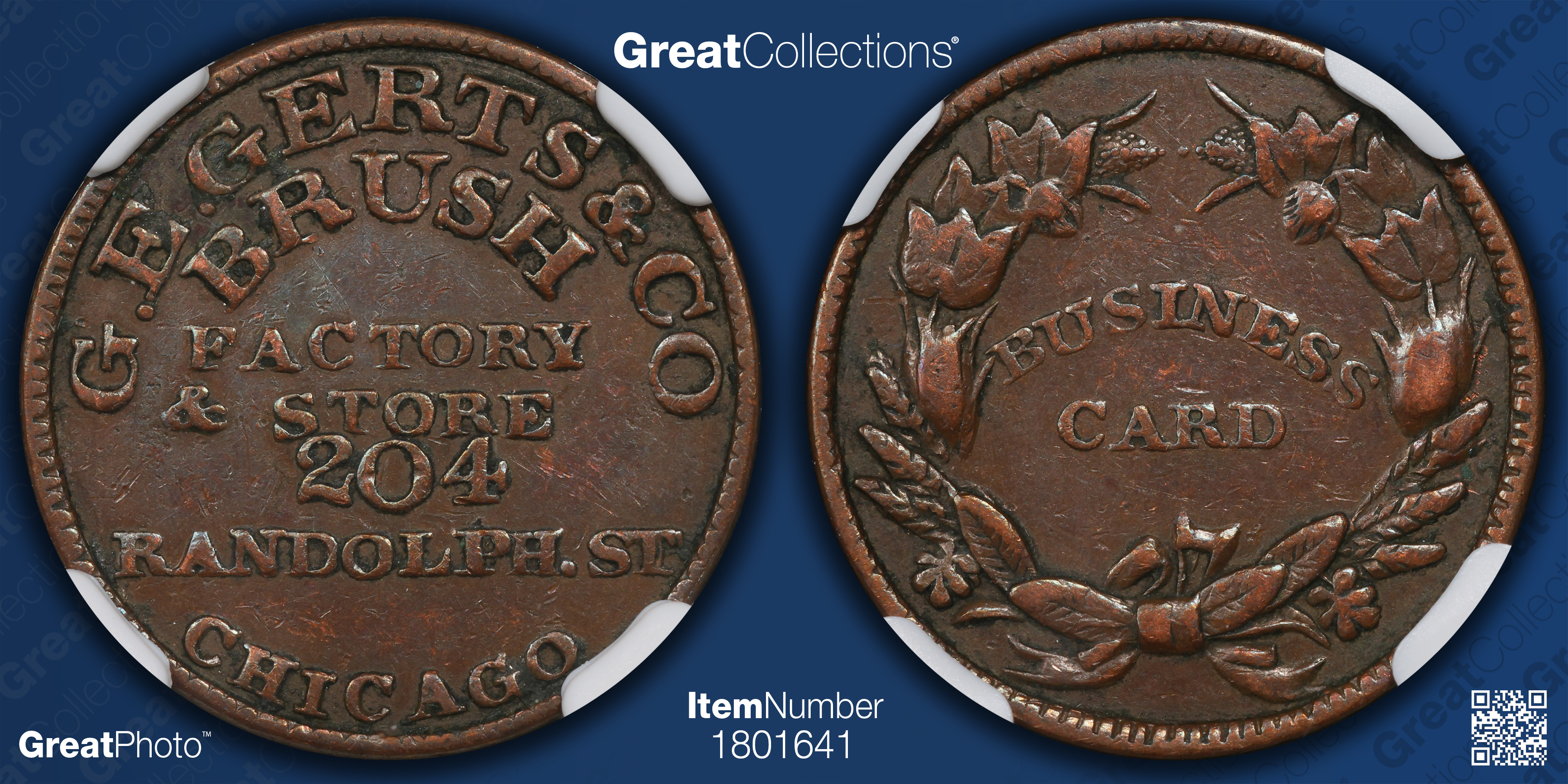 ND (1861-65) Chicago, Illinois G.E. Gerts & Co Civil War Token F-150Z ...