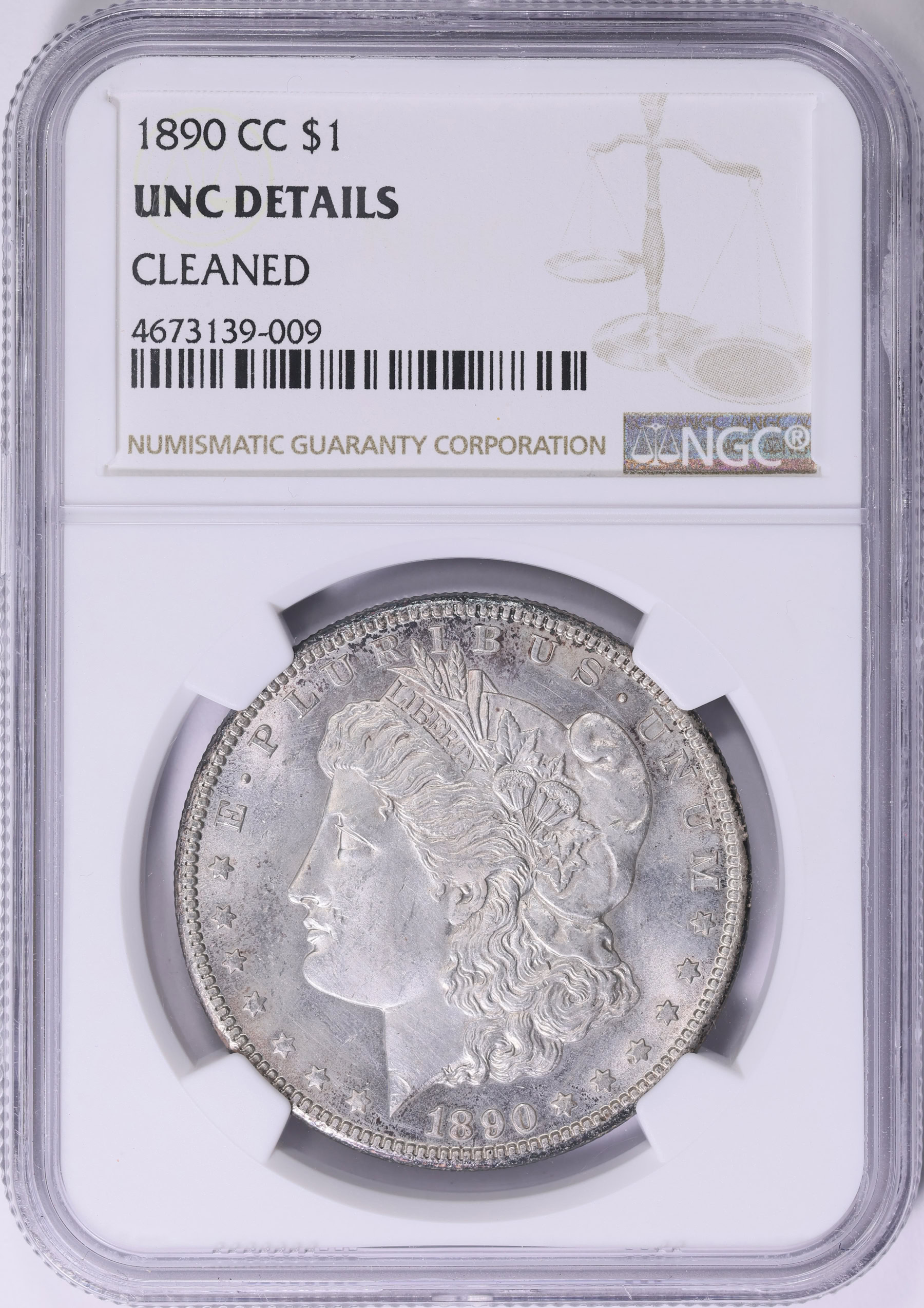 1890-CC Morgan Silver Dollar NGC Unc Details (Item 1801885) | GreatCollections Coin Auctions
