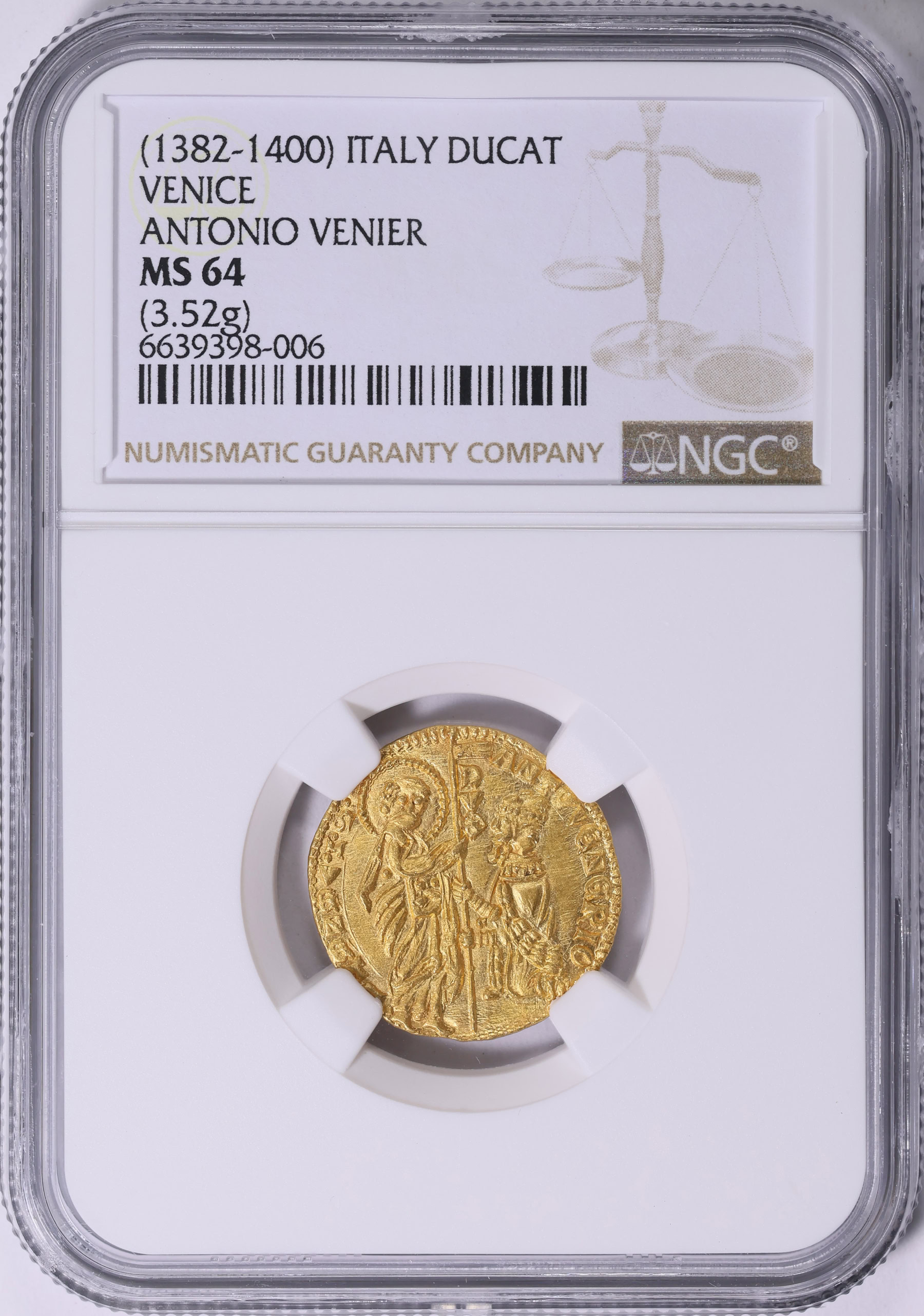 Italy - Venice ND (1382-1400) Gold Ducat of Antonio Venier NGC MS-64 (3 ...