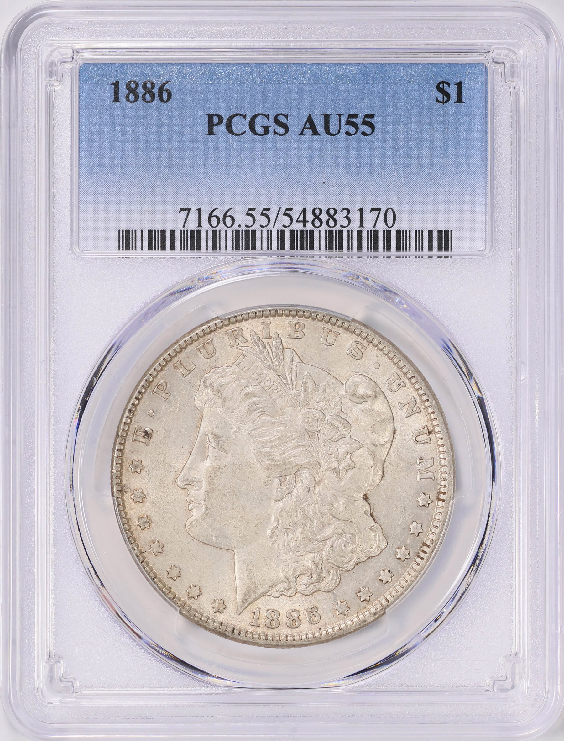1886 Morgan Silver Dollar PCGS AU-55 (Item 1801991) | GreatCollections Coin Auctions