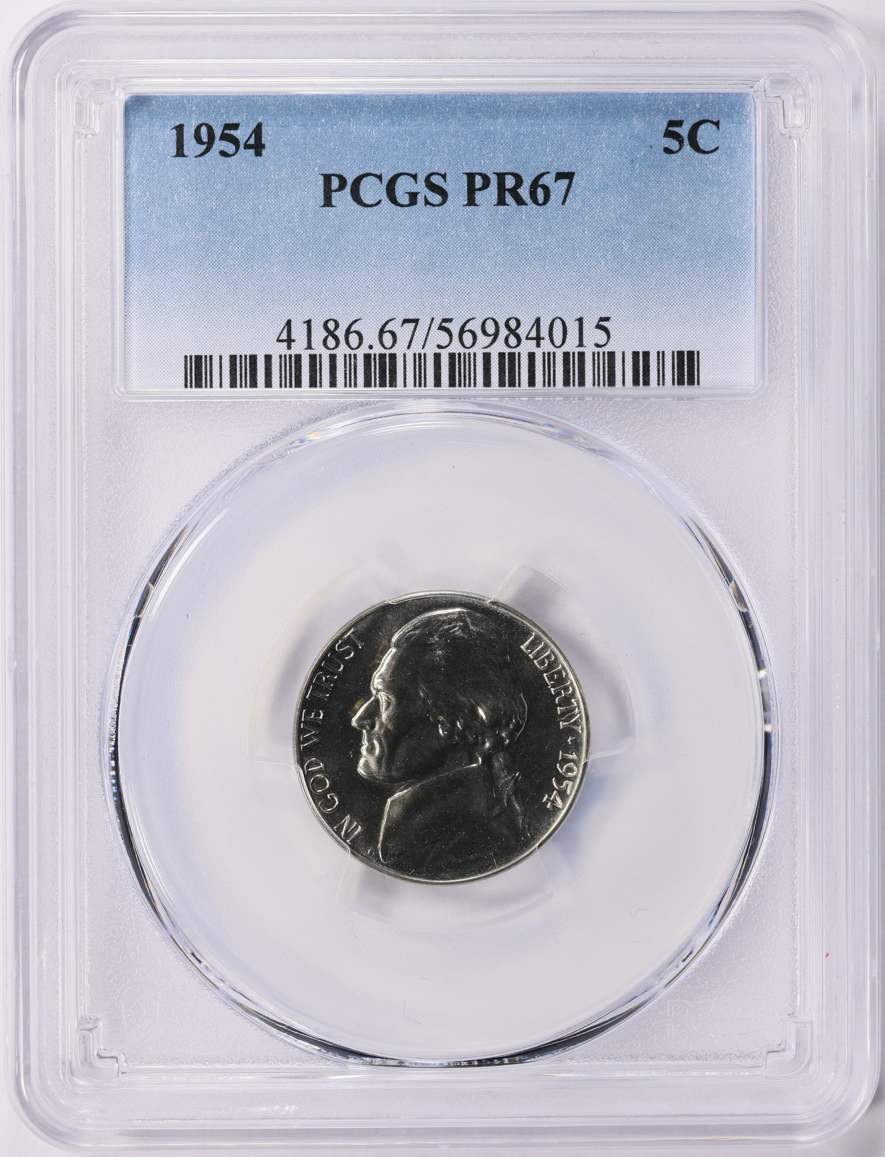 1954 Jefferson Nickel PCGS Proof-67 (Item 1802101) | GreatCollections Coin Auctions