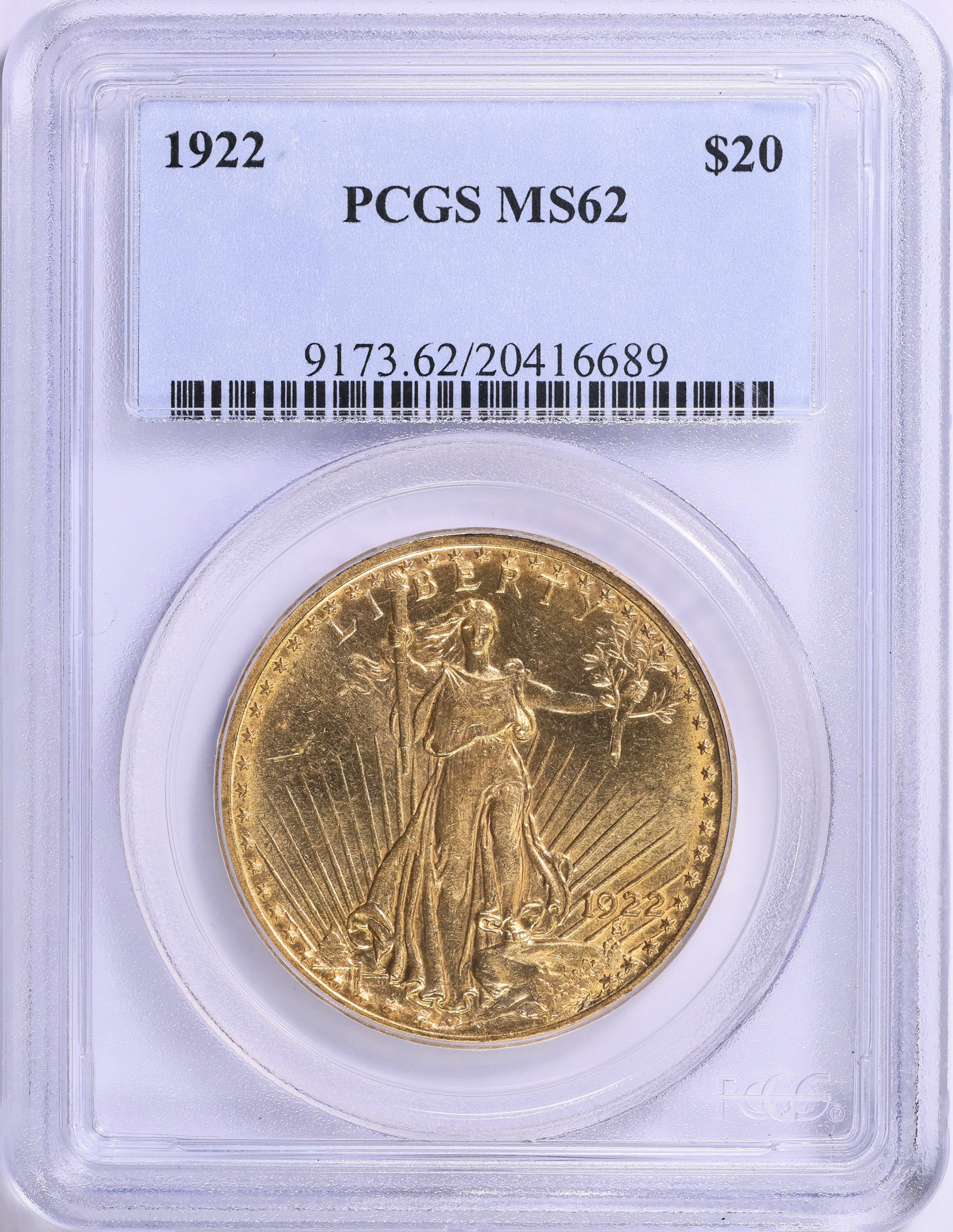 1922 Saint-Gaudens Gold Double Eagle PCGS MS-62 (Item 1802252) | GreatCollections Coin Auctions