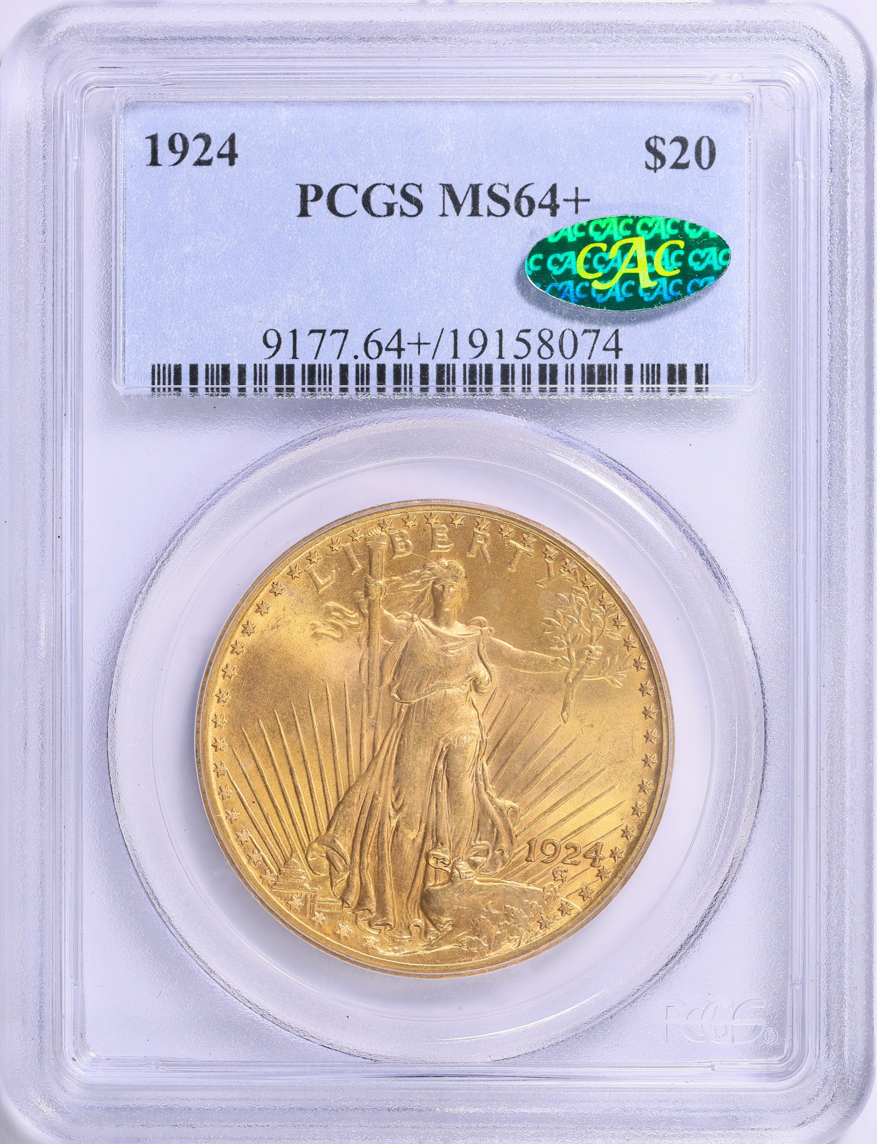 1924 Saint-Gaudens Gold Double Eagle PCGS MS-64+ (CAC Green) (Item 1802268) | GreatCollections ...