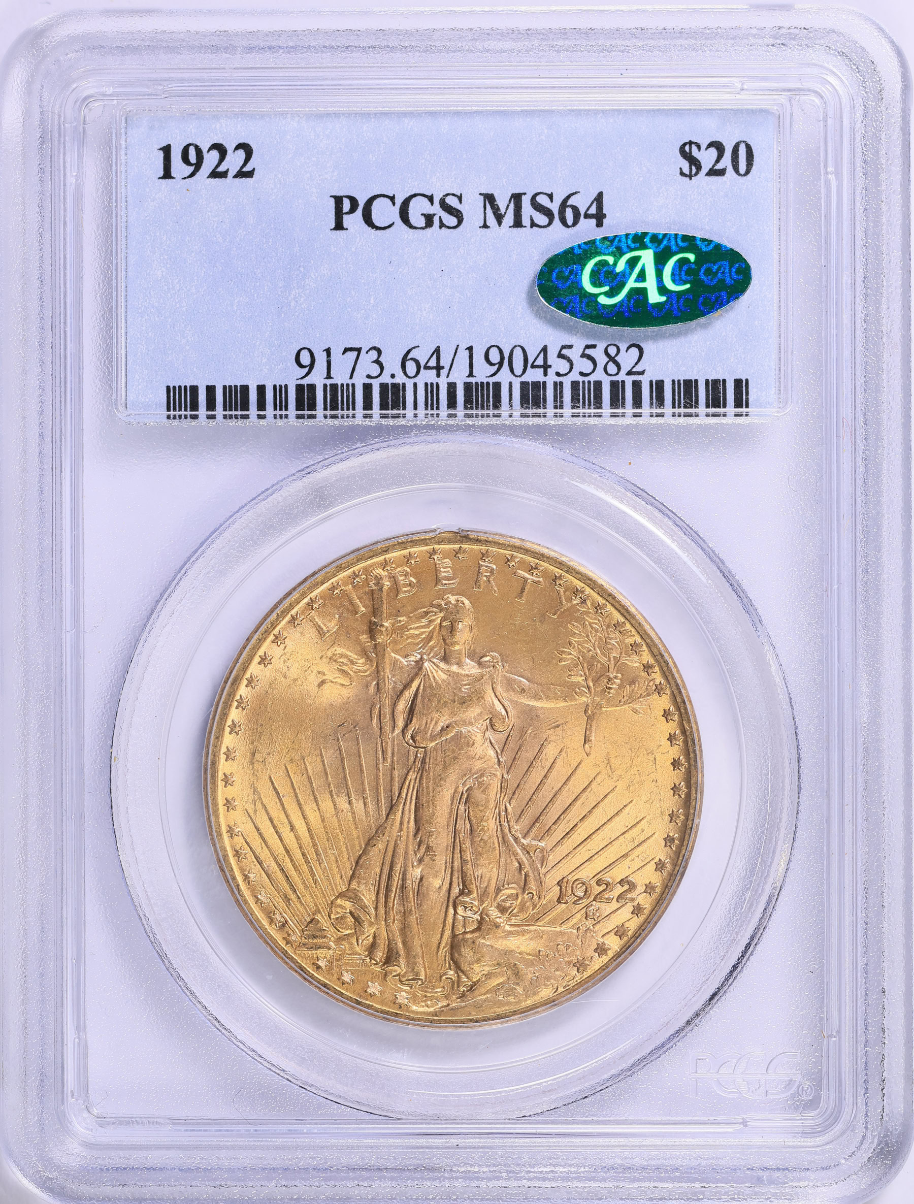 1922 Saint-Gaudens Gold Double Eagle PCGS MS-64 (CAC Green) (Item 1802270) | GreatCollections ...