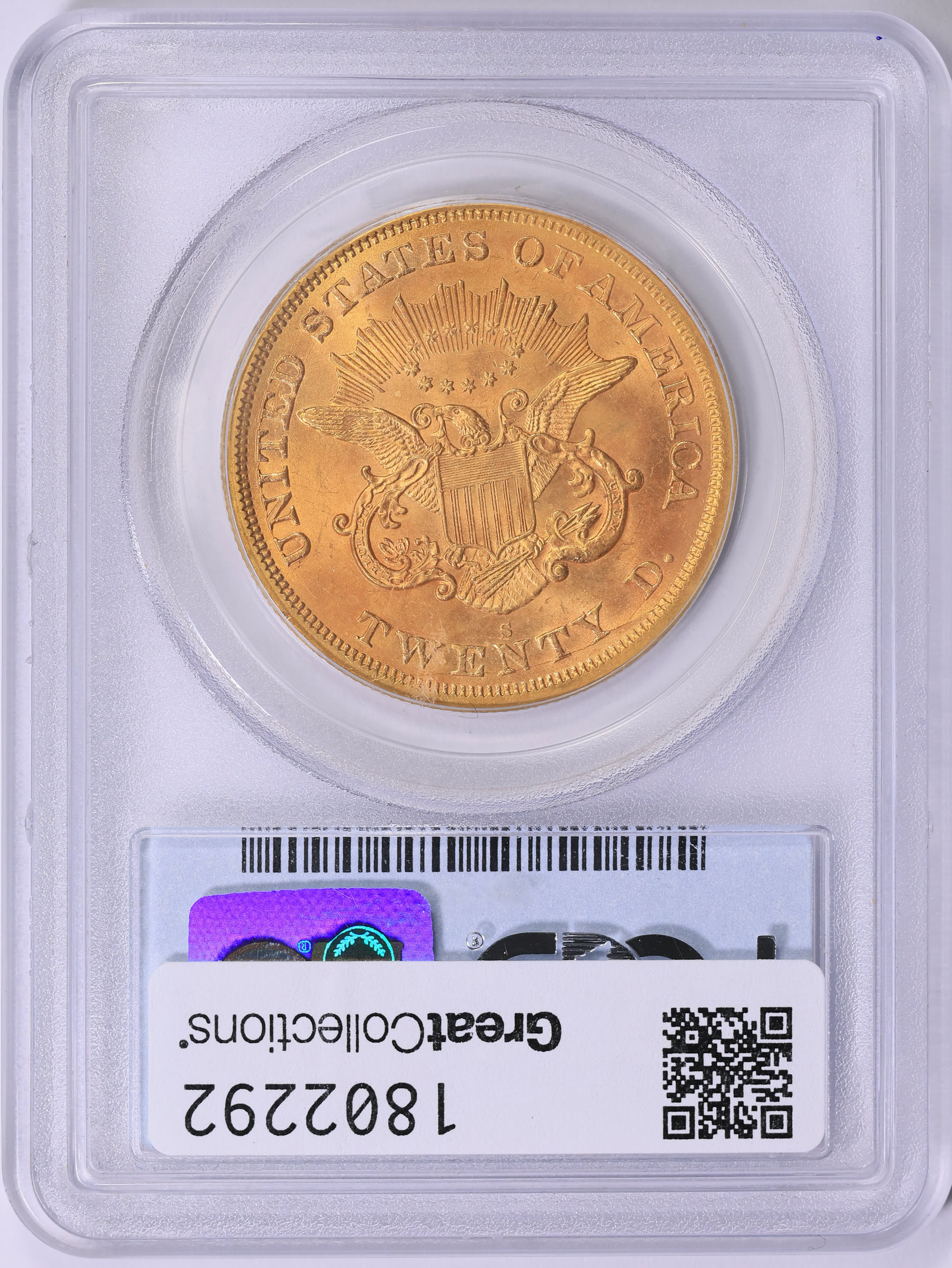 1865-S Liberty Gold Double Eagle PCGS MS-63 (Brother Jonathan Shipwreck) (Item 1802292 ...