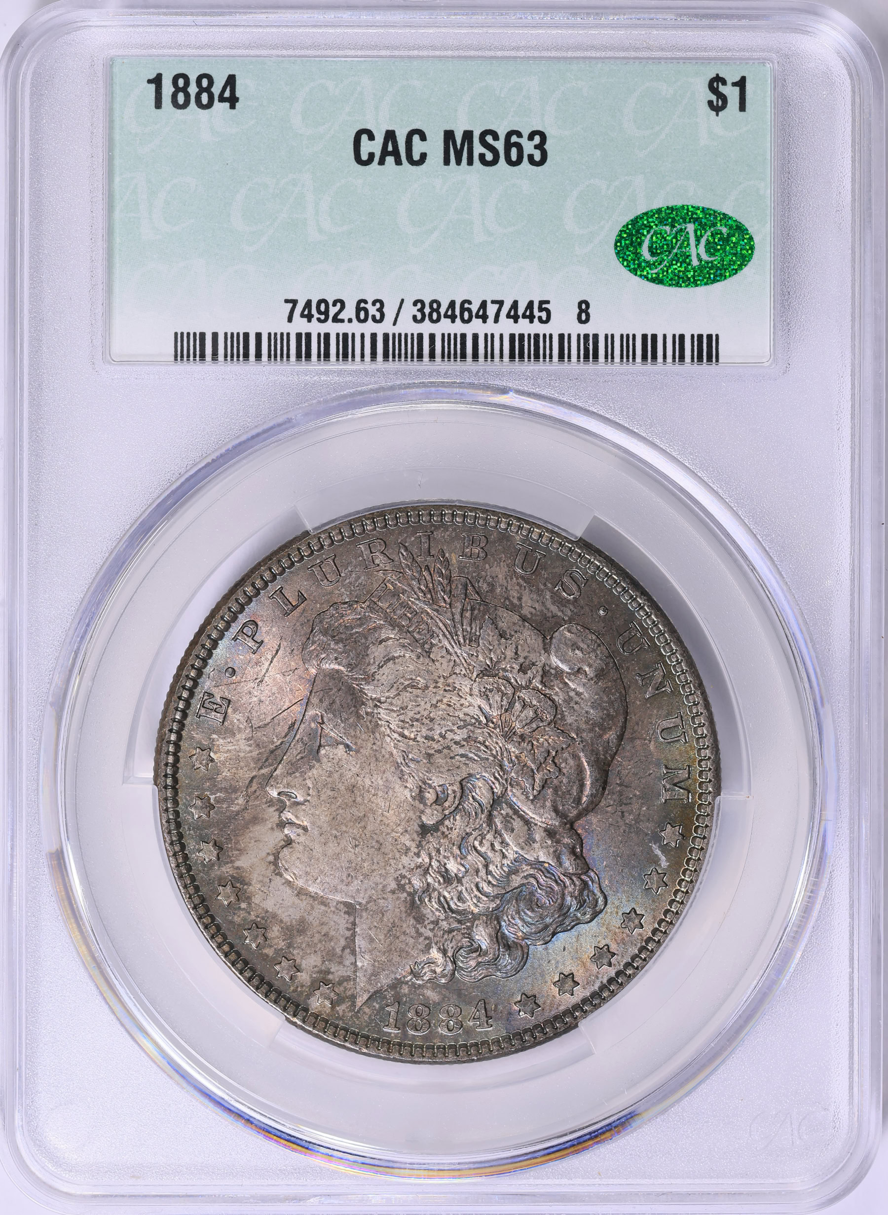 1884 Morgan Silver Dollar CACG MS-63 (Toned) (Item 1802429) | GreatCollections Coin Auctions