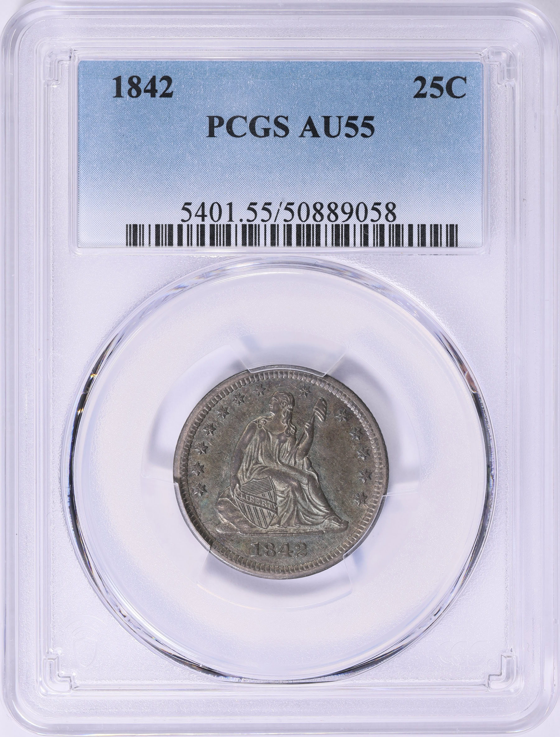 1842 Seated Liberty Quarter PCGS AU-55 (Item 1802495 ...