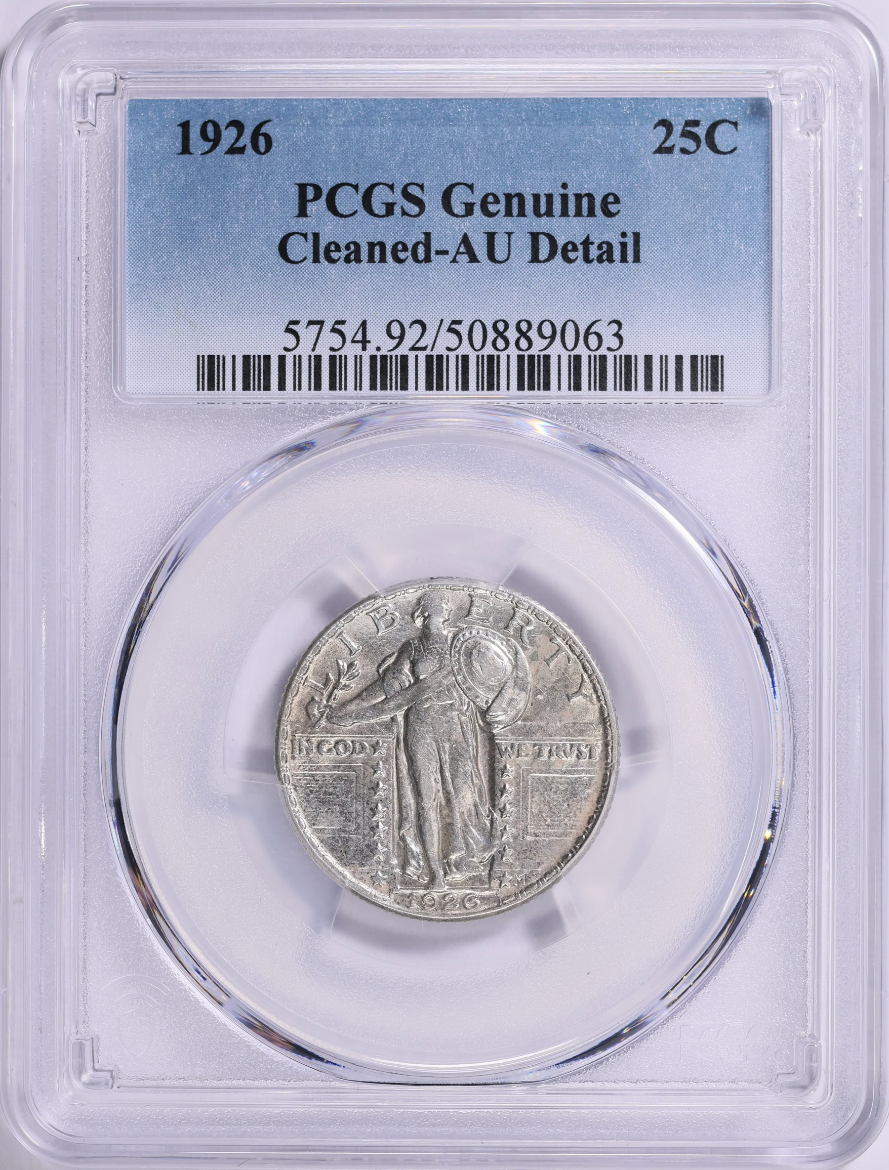 1926 Standing Liberty Quarter PCGS Genuine AU Details (Item 1802504 ...