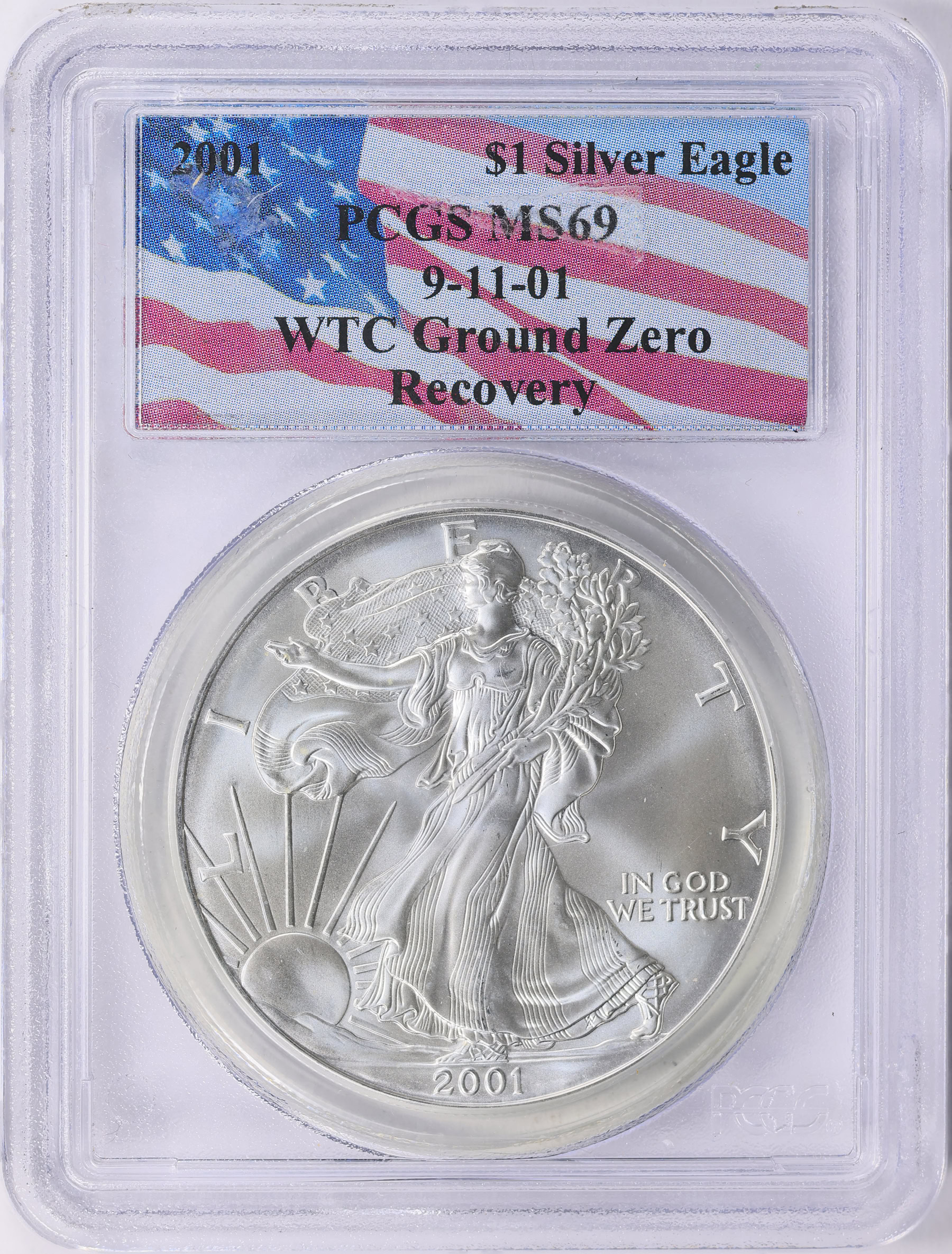 2001 $1 Silver Eagle WTC Ground Zero Recovery PCGS MS-69 (Item 1802642 ...
